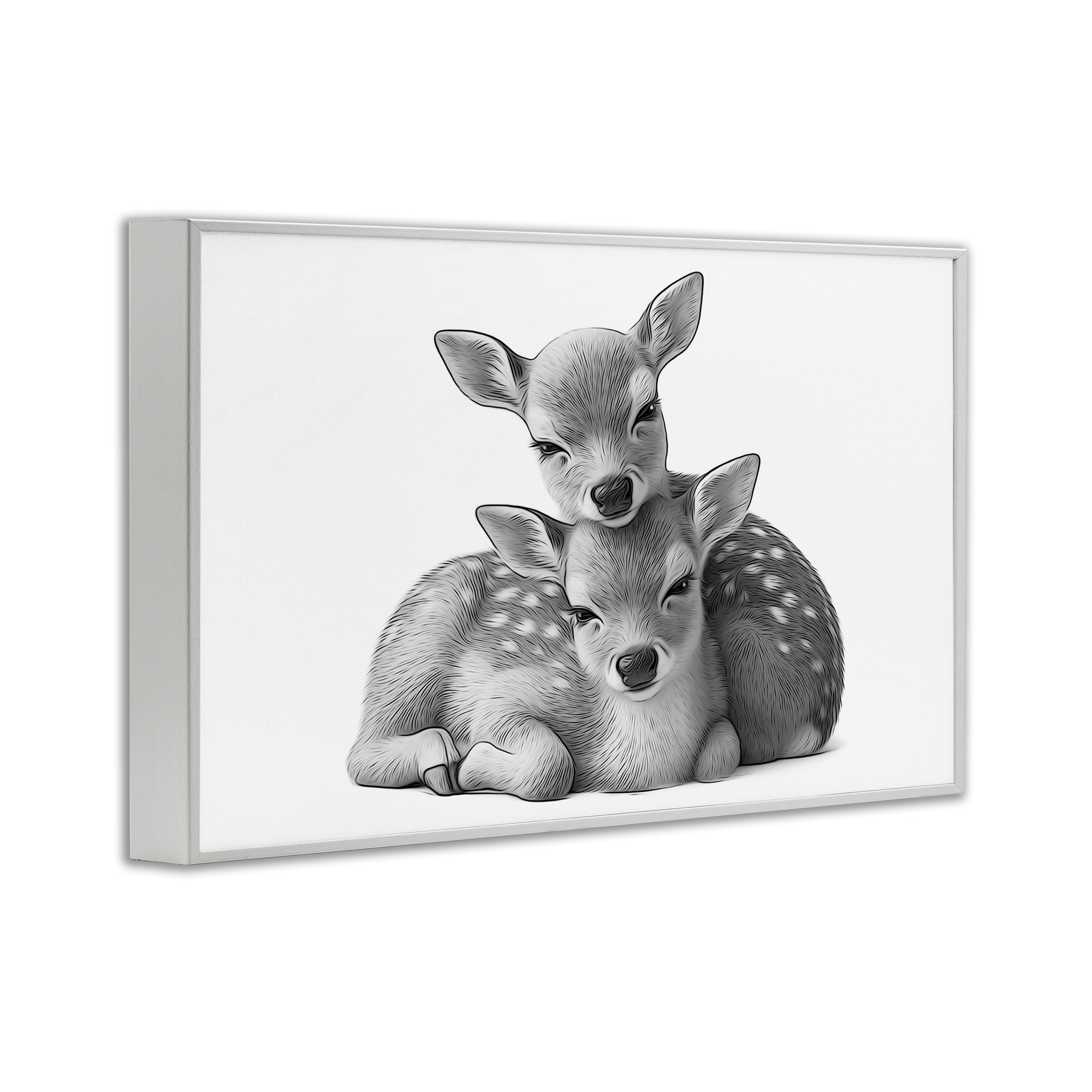 Stupell Industries Two Cuddling Fawns Framed Giclee Art by Annalisa ...