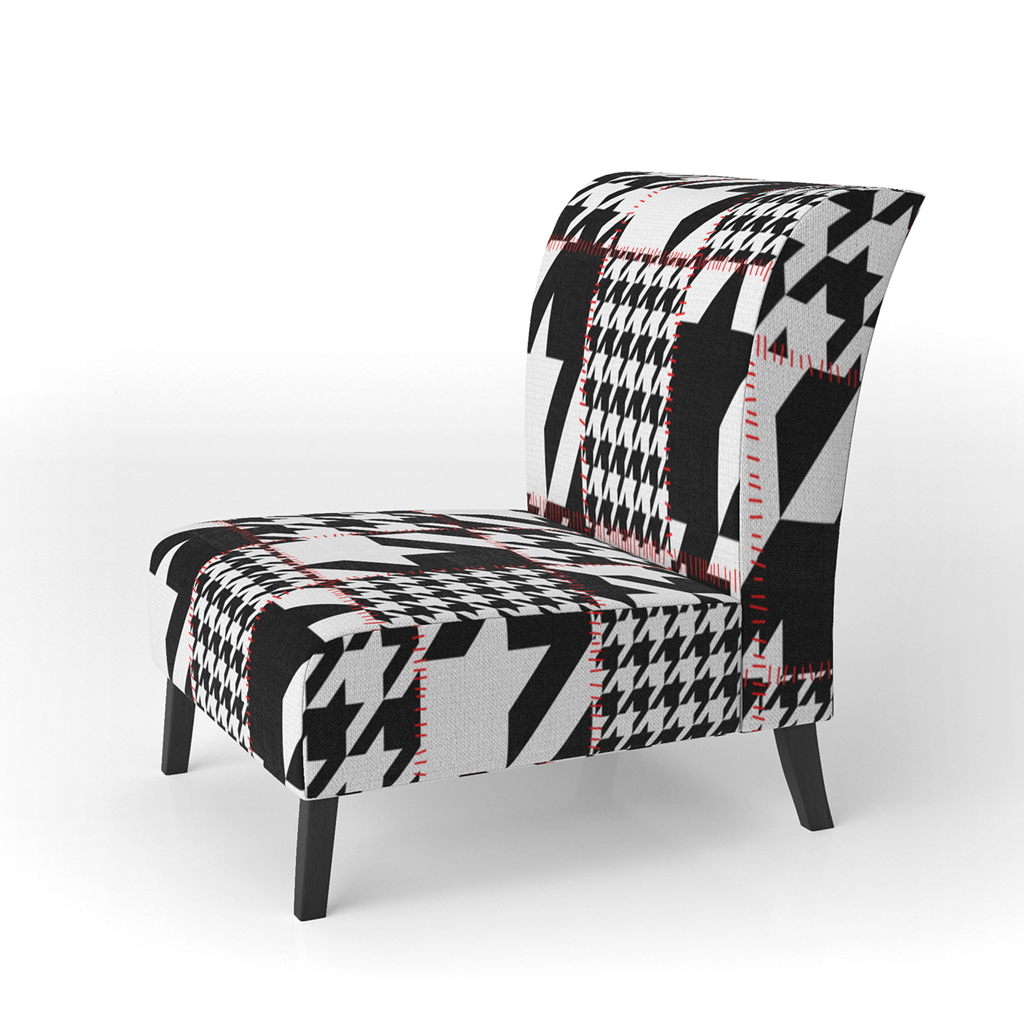 East Urban Home Classic Houndstooth Pattern - Mid-Century Upholstered ...