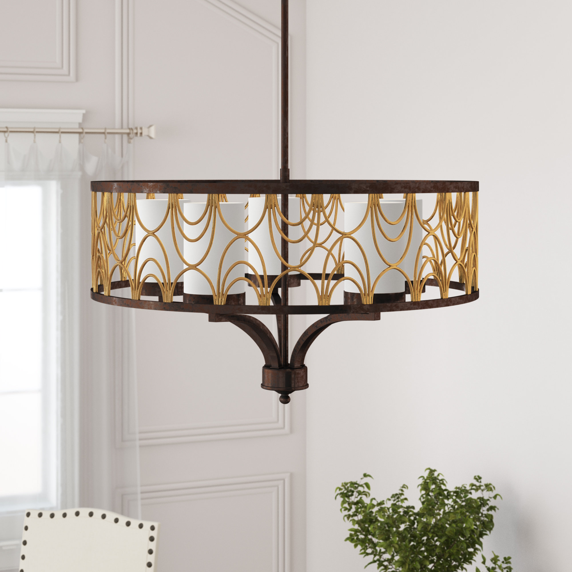 Wade Logan® Cassilis 5 - Light Shaded Drum Chandelier & Reviews | Wayfair