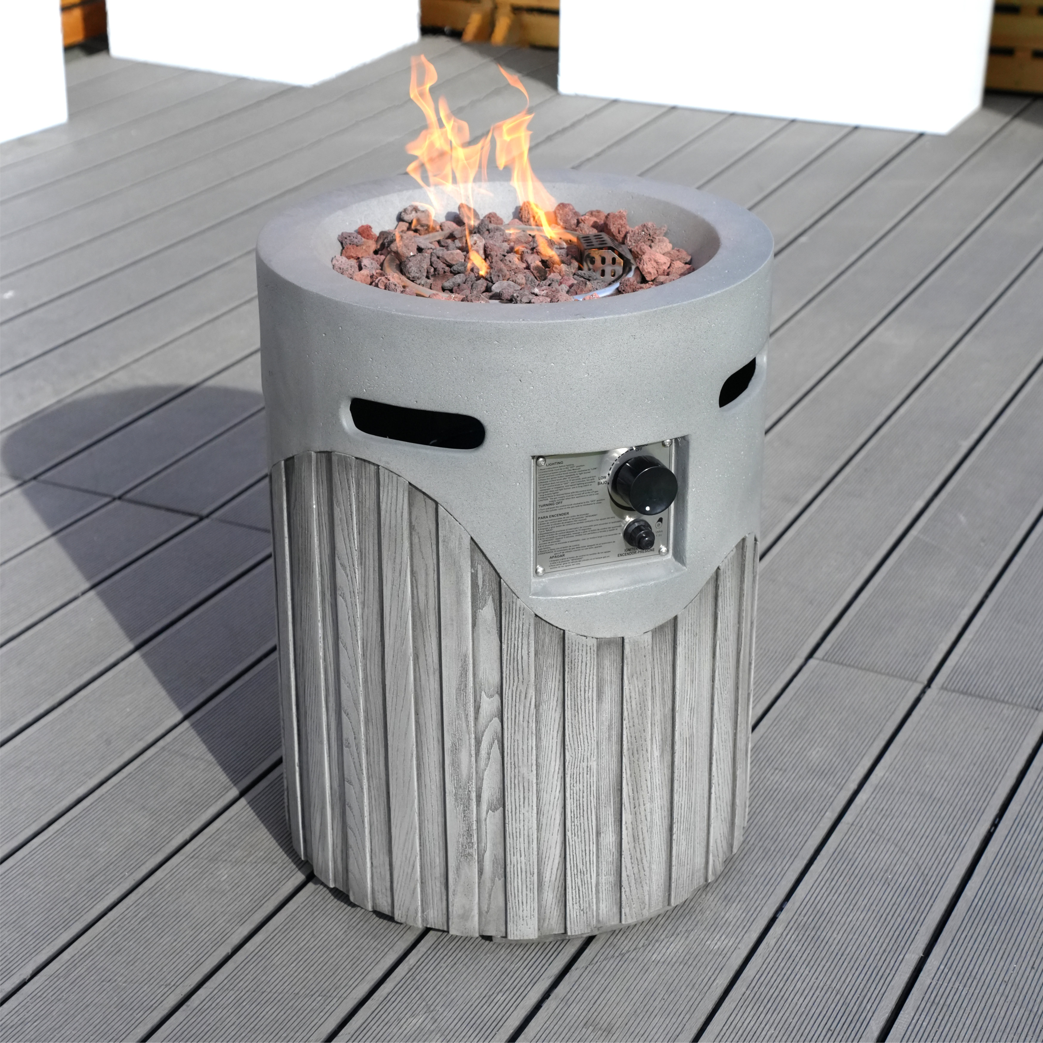 Latitude Run® 32000 BTU Outdoor Standing Fireplace - Wayfair Canada