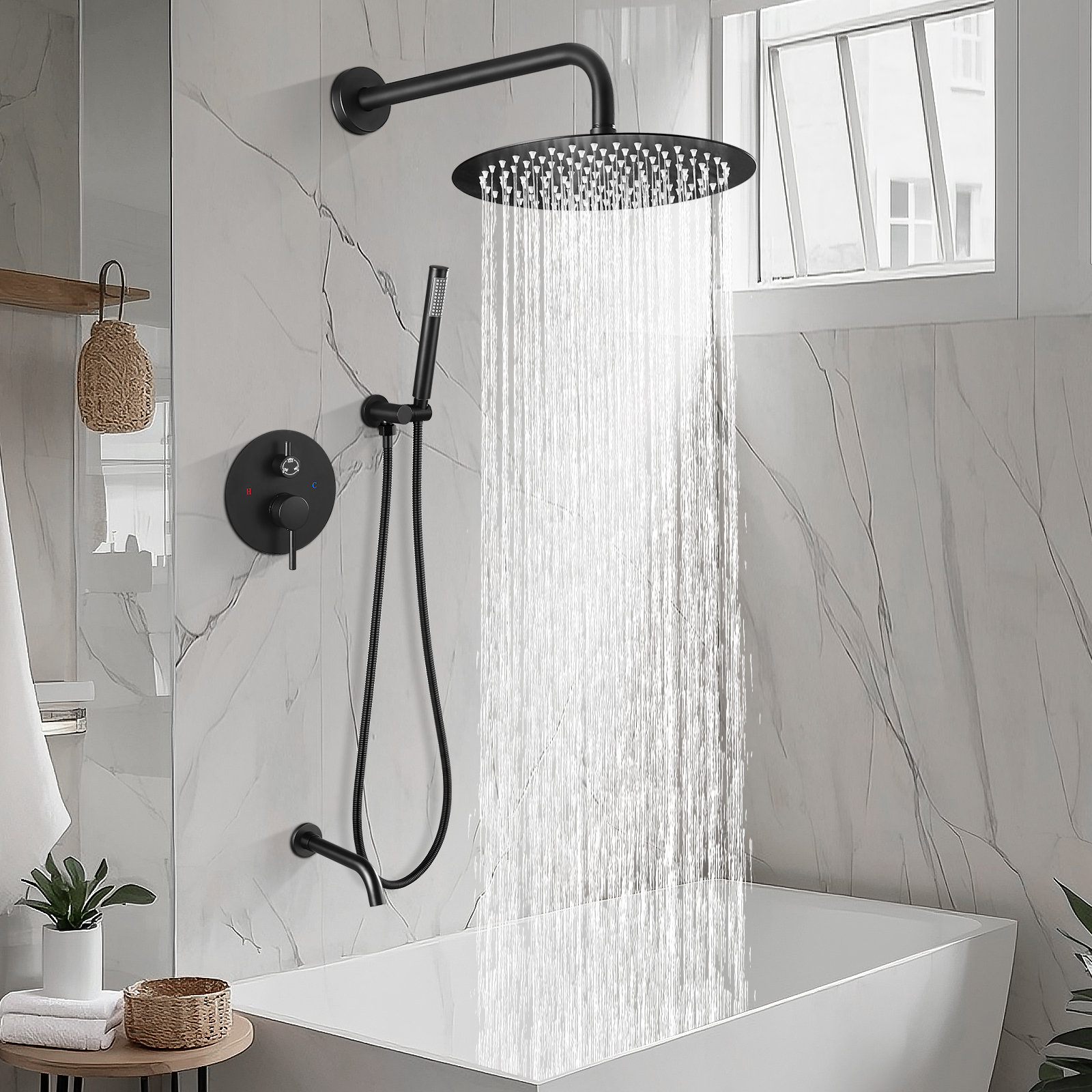 HGN Dome shaped complete shower system with Rough in-Valve | Wayfair