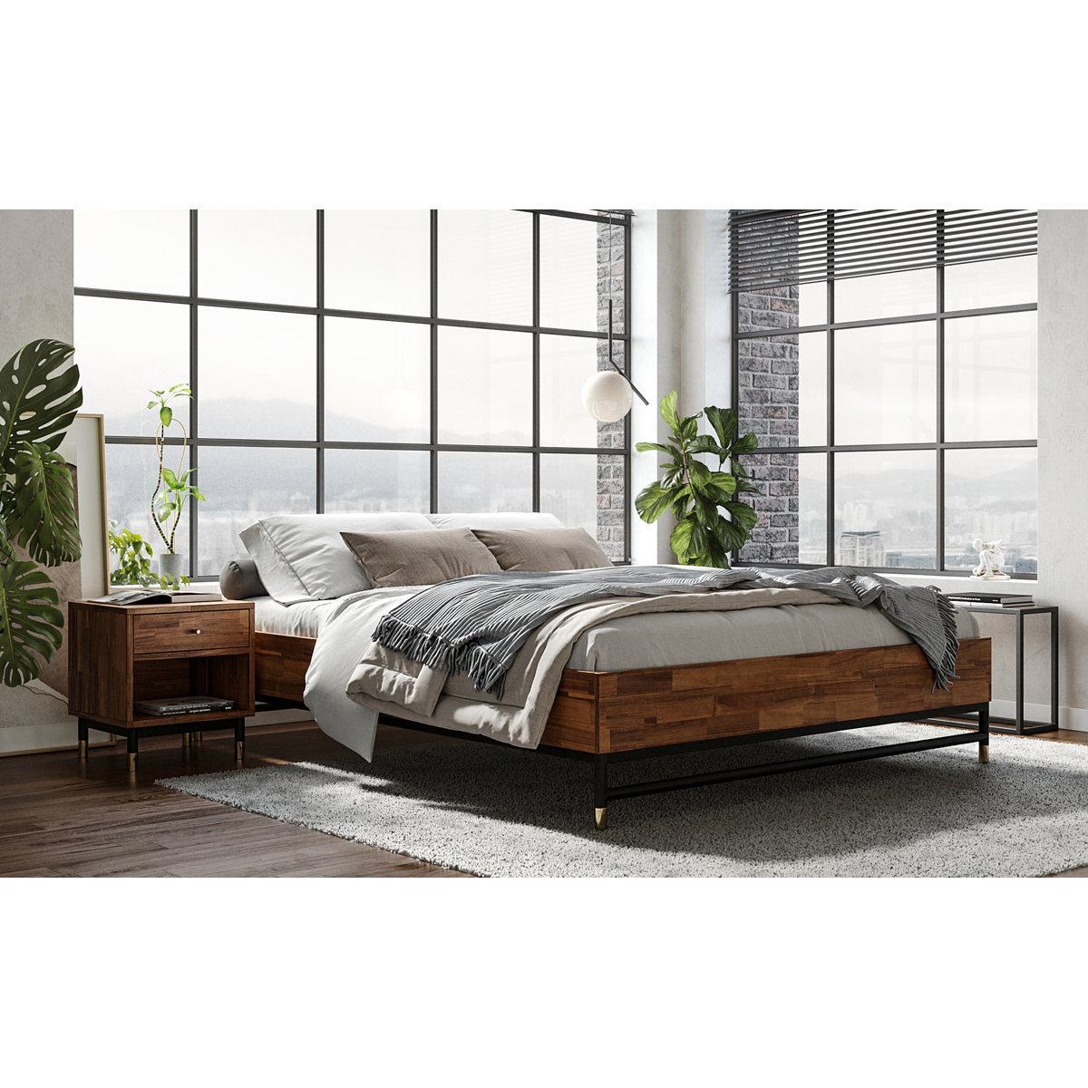 Steelside™ Channing Queen Solid Wood Low Profile Platform Bed | Wayfair