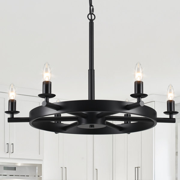 17 Stories Codah 6 - Light Wagon Wheel Chandelier | Wayfair