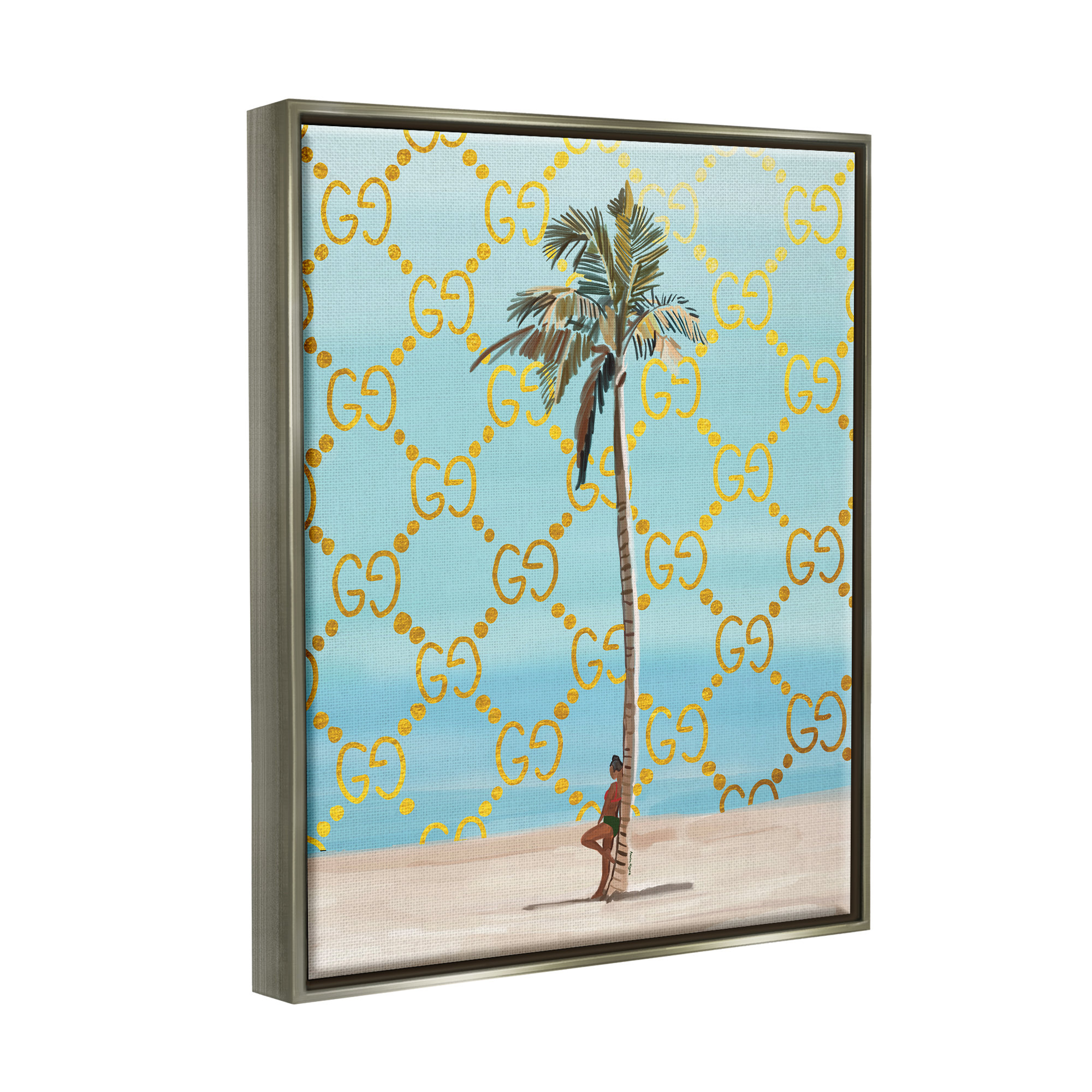Bay Isle Home™ Glam Pattern Palm Tree Framed On Canvas by Amelia Noyes ...