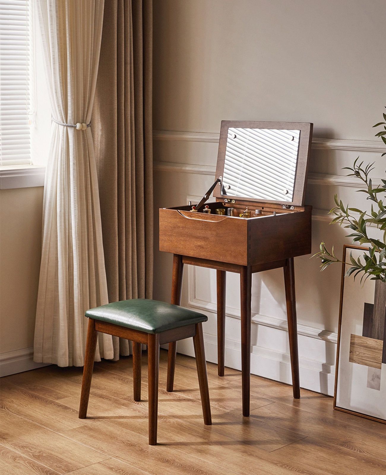 Hokku Designs Solid Wood Small Flap Mini Makeup Vanities | Wayfair