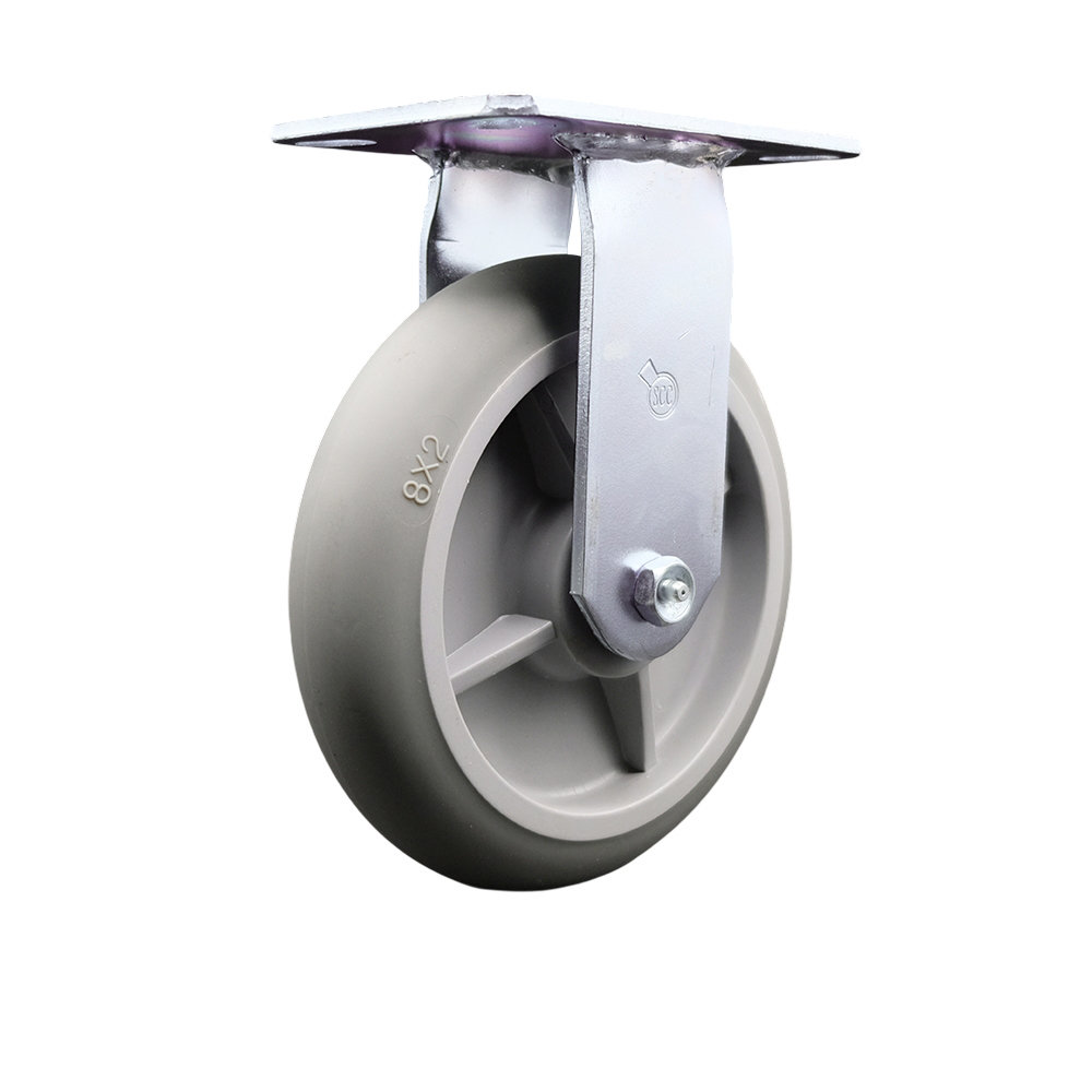 Service Caster 8 Inch Heavy Duty Top Plate Thermoplastic Rubber Rigid ...