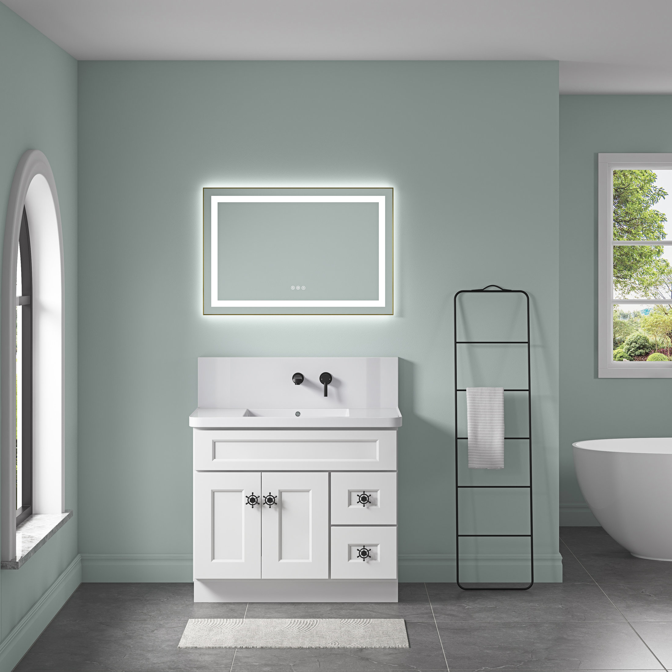 Ivy Bronx 36*28 in Bathroom Vanity Mirrors , Framed Dimmable Makeup ...