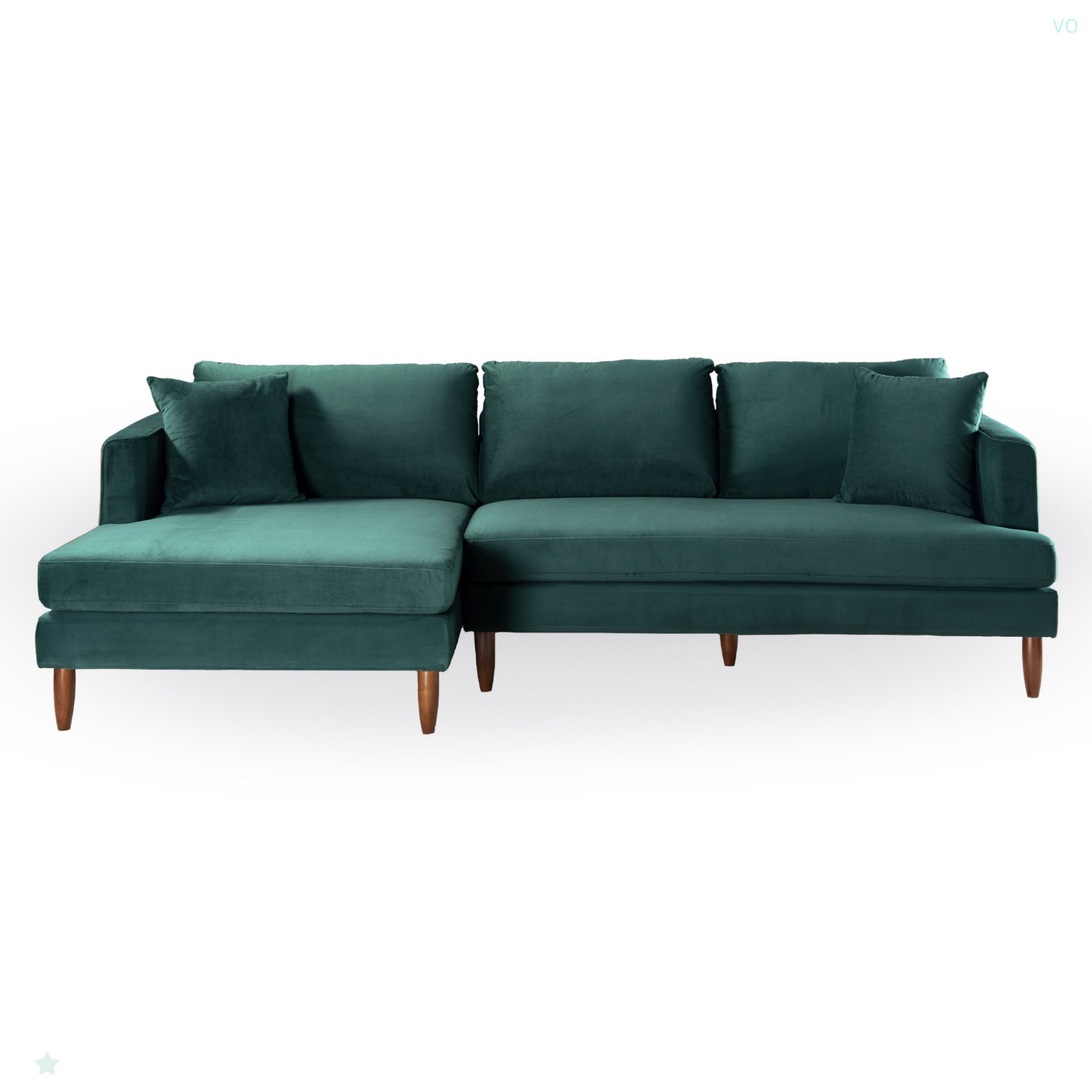 Corrigan Studio Blake L-Shaped Velvet Sectional Sofa Left Facing - Wayfair Canada
