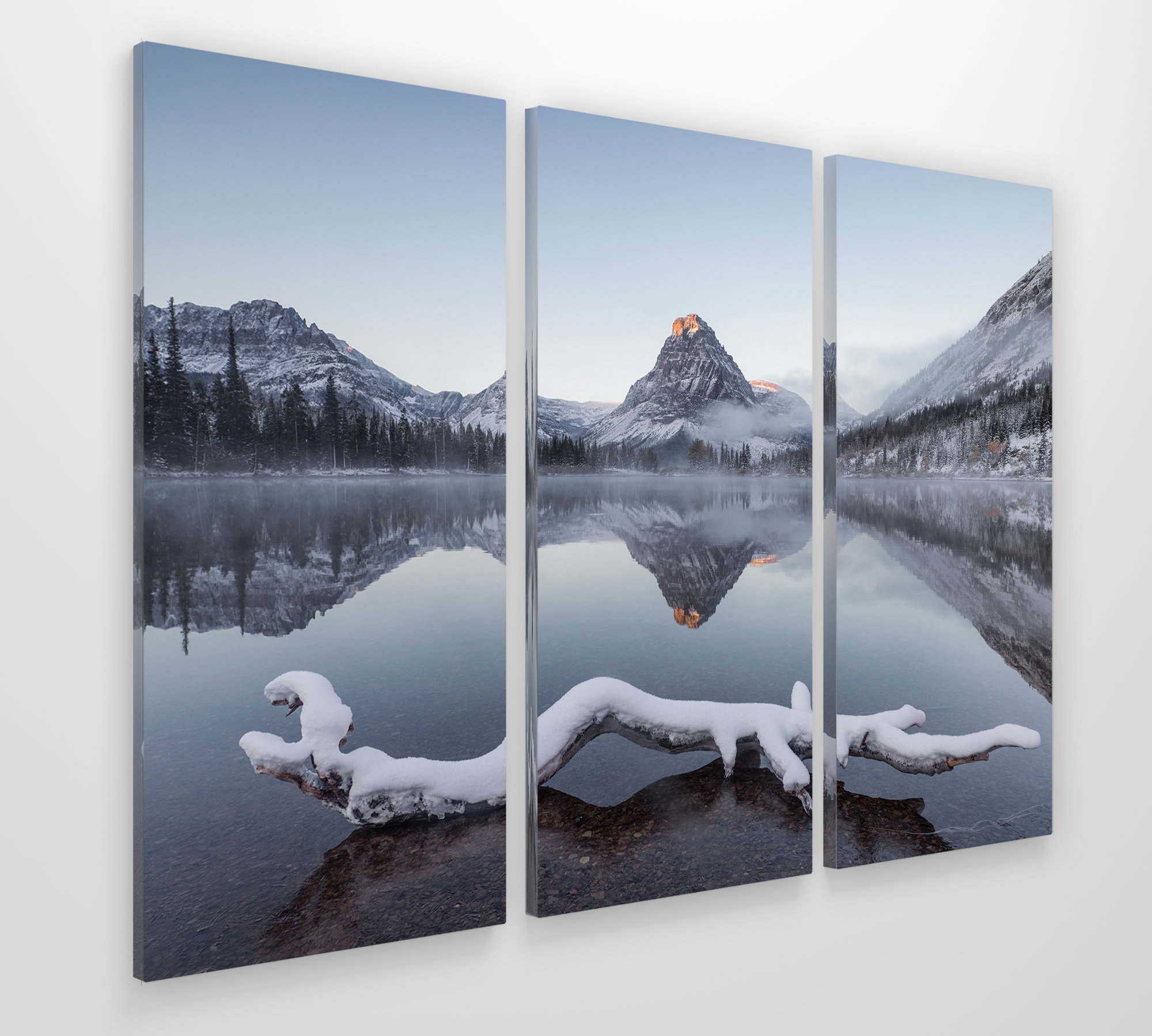 Loon Peak® " Two Medicine Valley After Snowfall " 3 - Pieces on Canvas ...