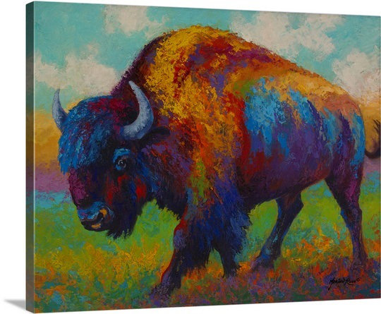 Union Rustic Aidrianna Prairie Muse Bison by Marion Rose Painting Print ...