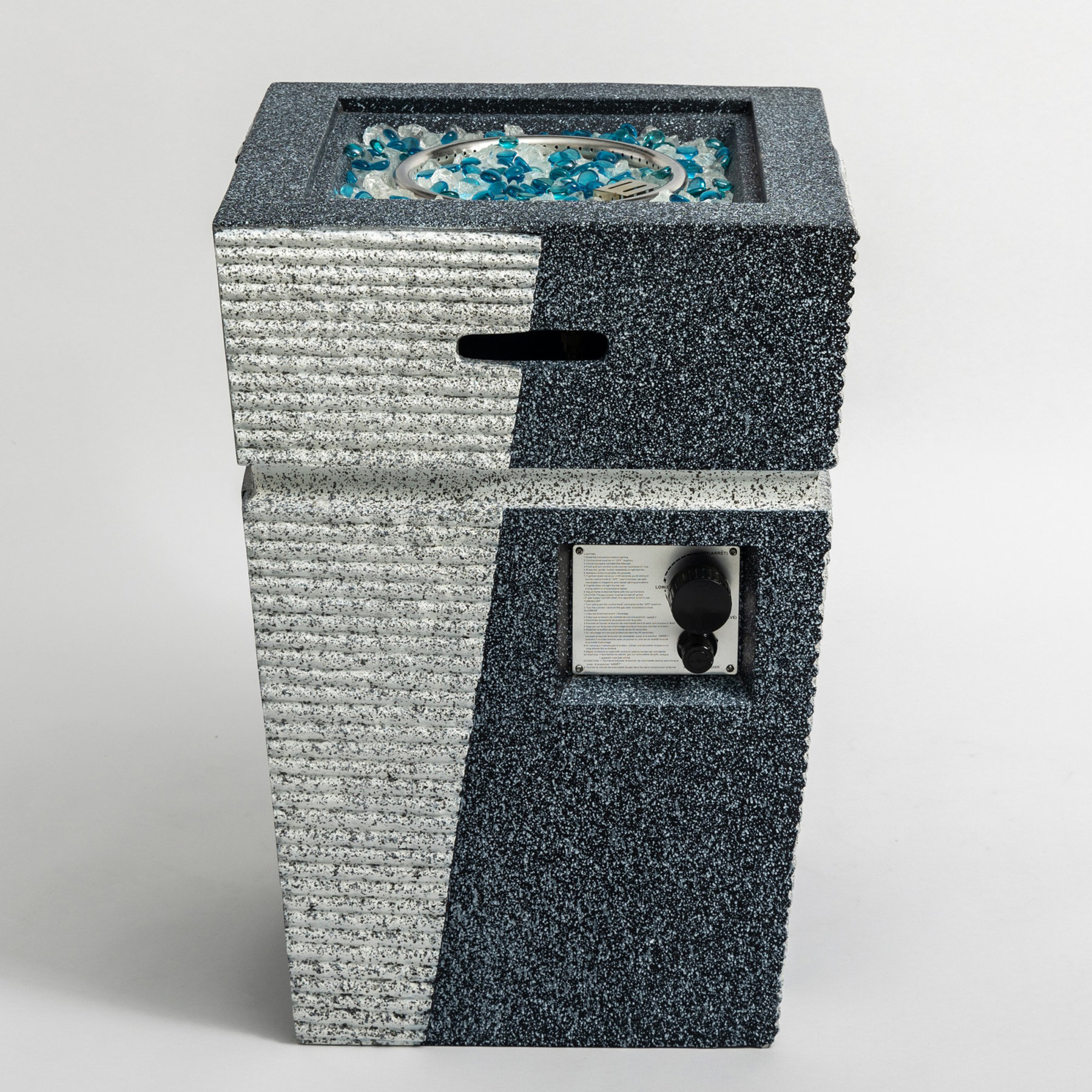 Latitude Run® Outdoor Concrete Fire Pit Column Propane Fire Pit Patio ...