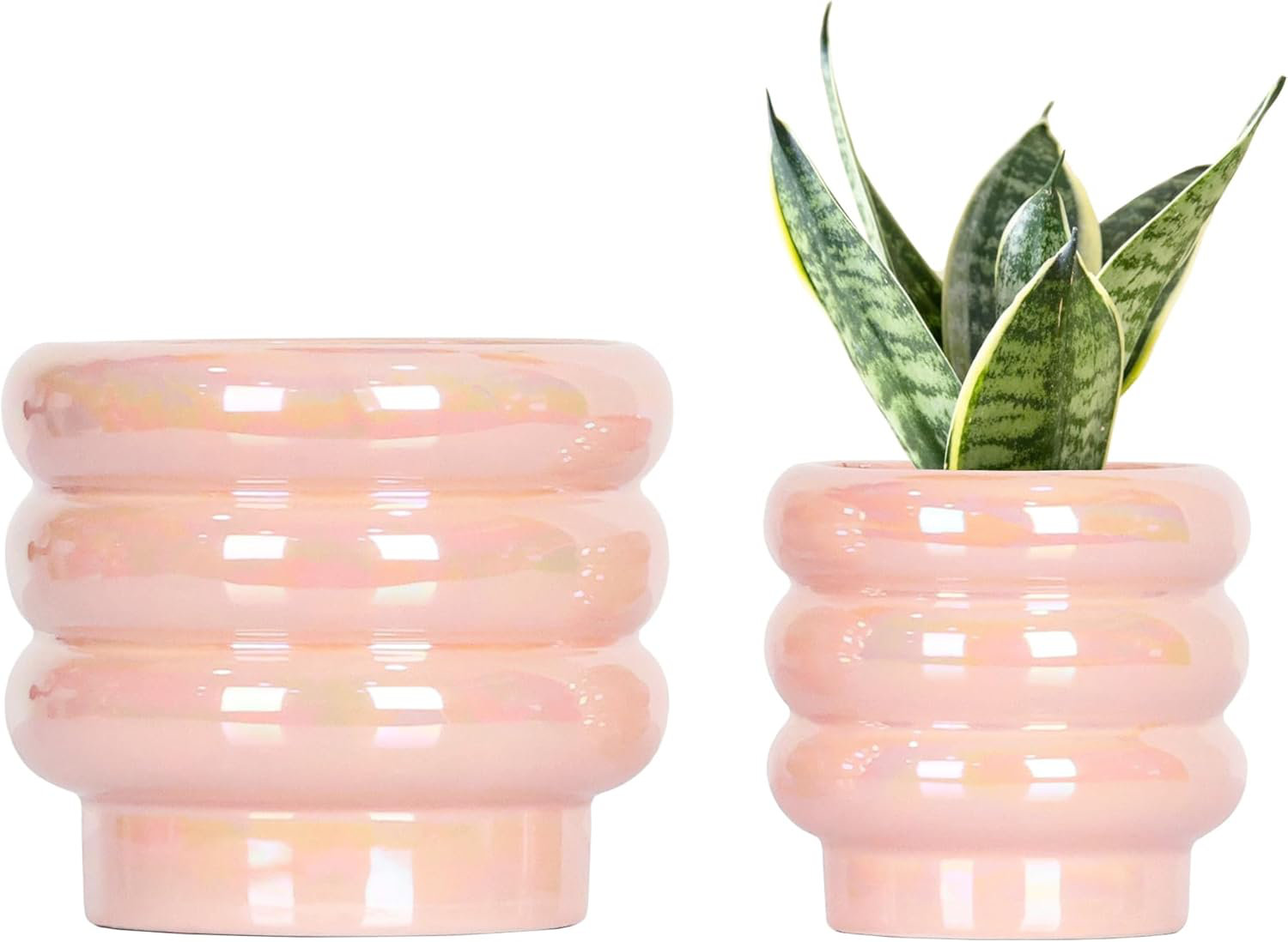 Dakota Fields Set Of 2 Pink Ceramic Plant Pots | Wayfair