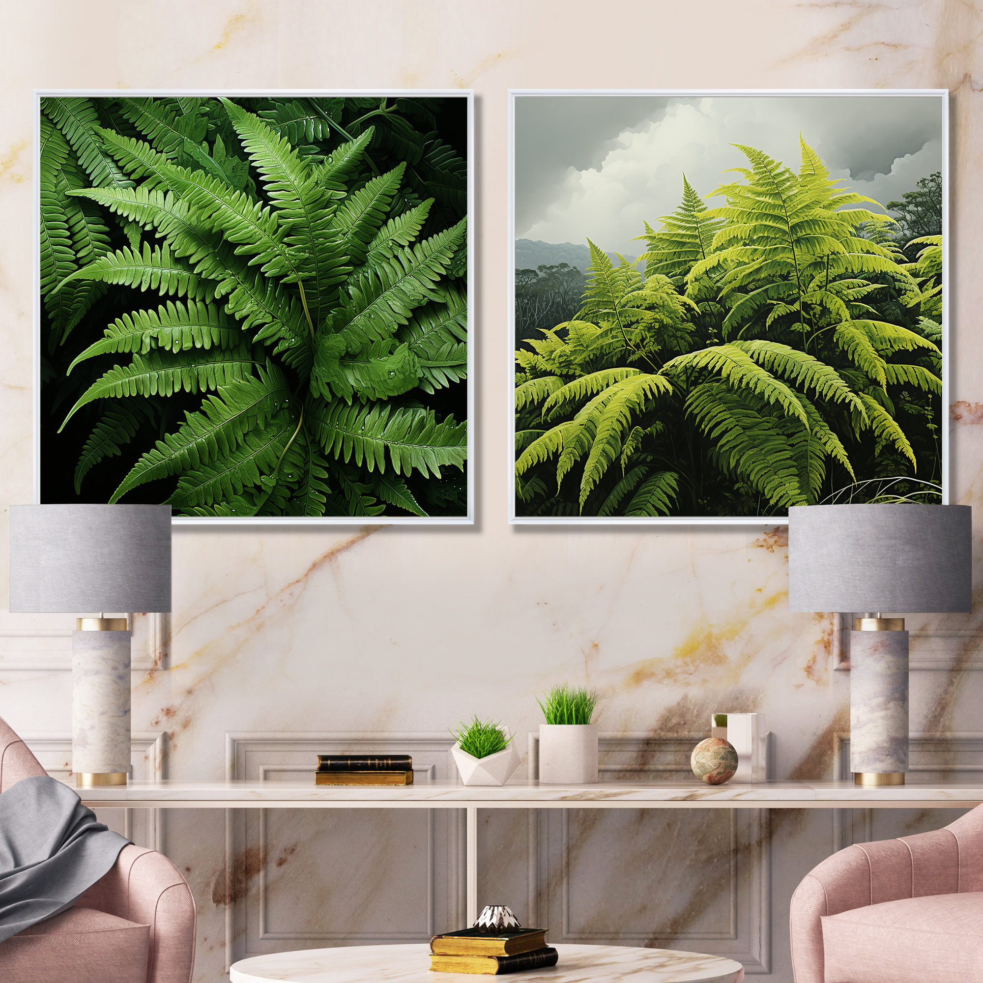 Gracie Oaks Green Fern Forest Beauty I - Ferns Wall Decor Set Of 2 ...