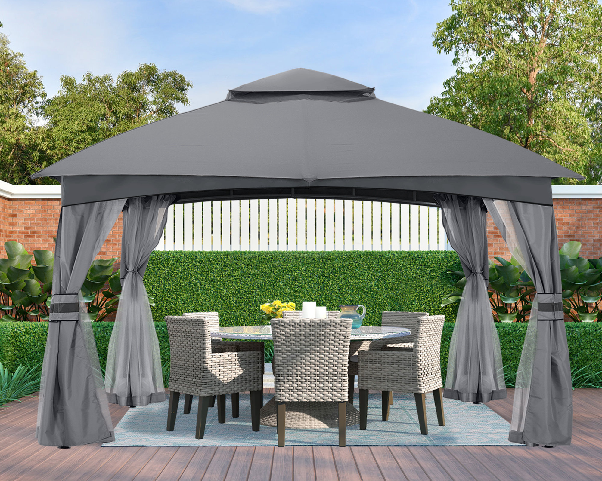 ABCCANOPY Steel Patio The Soft Roof Gazebos & Reviews | Wayfair