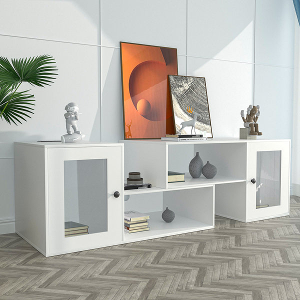 Ebern Designs Mauna TV Stand for 65 inch TV with Power Outlets, LED ...