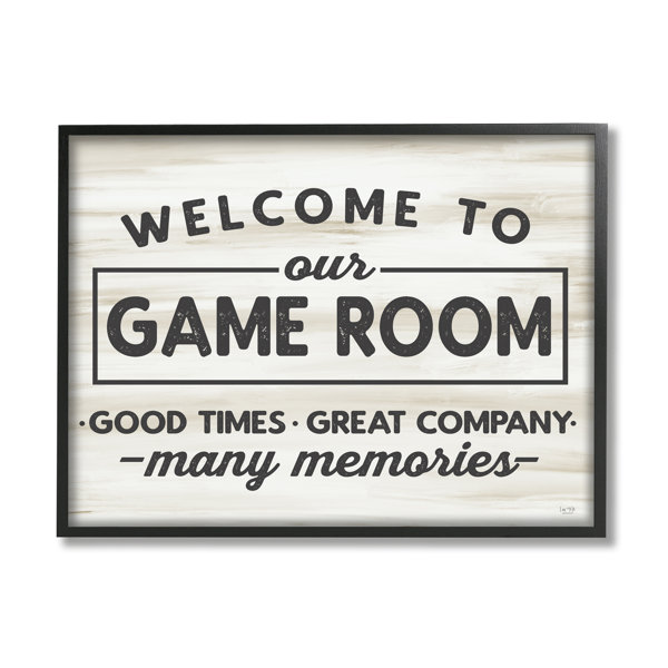 Stupell Industries Welcome To Game Room Framed On Wood by Lux + Me ...