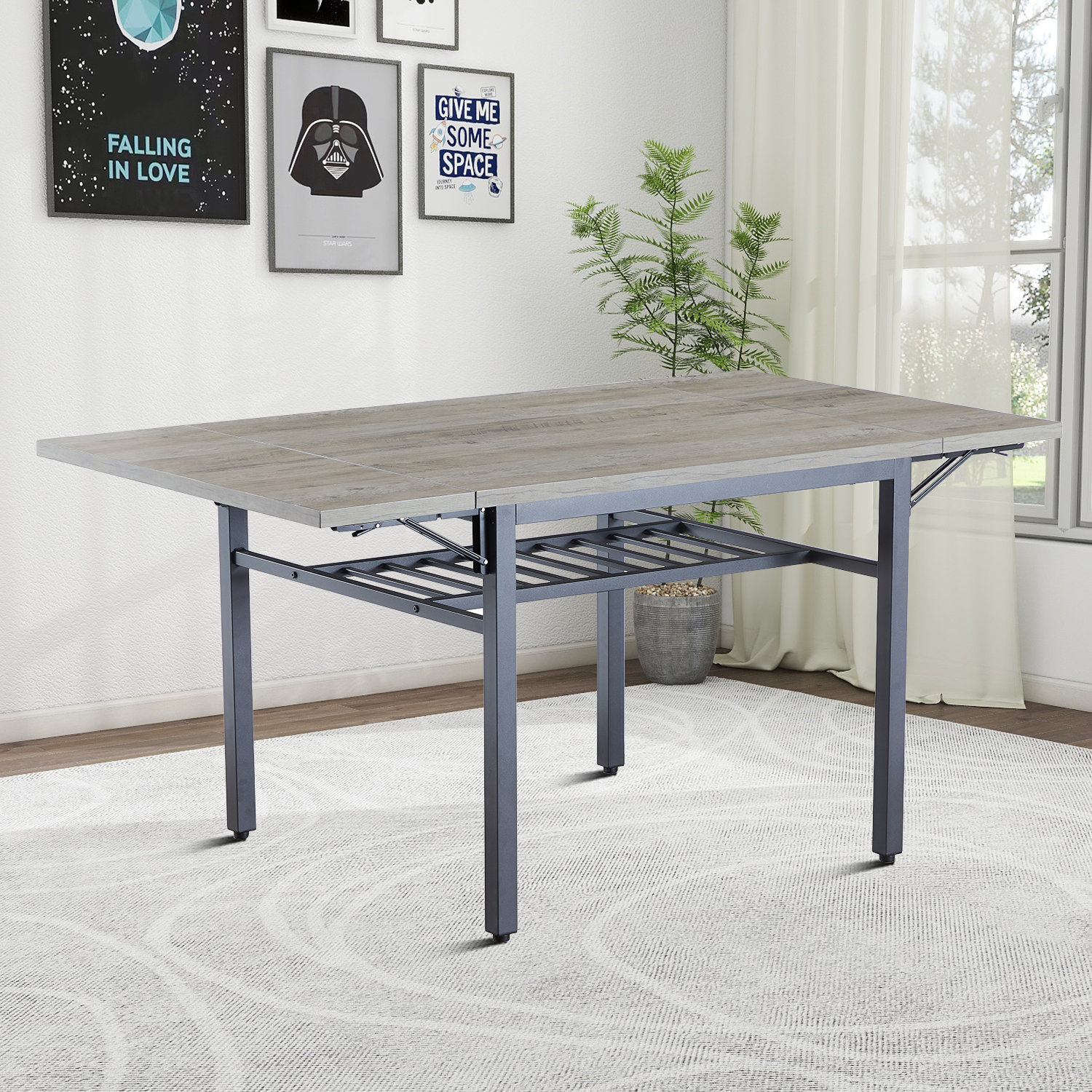 Knlnny Ware Portable design Folding Dining Table with adjustable feet ...