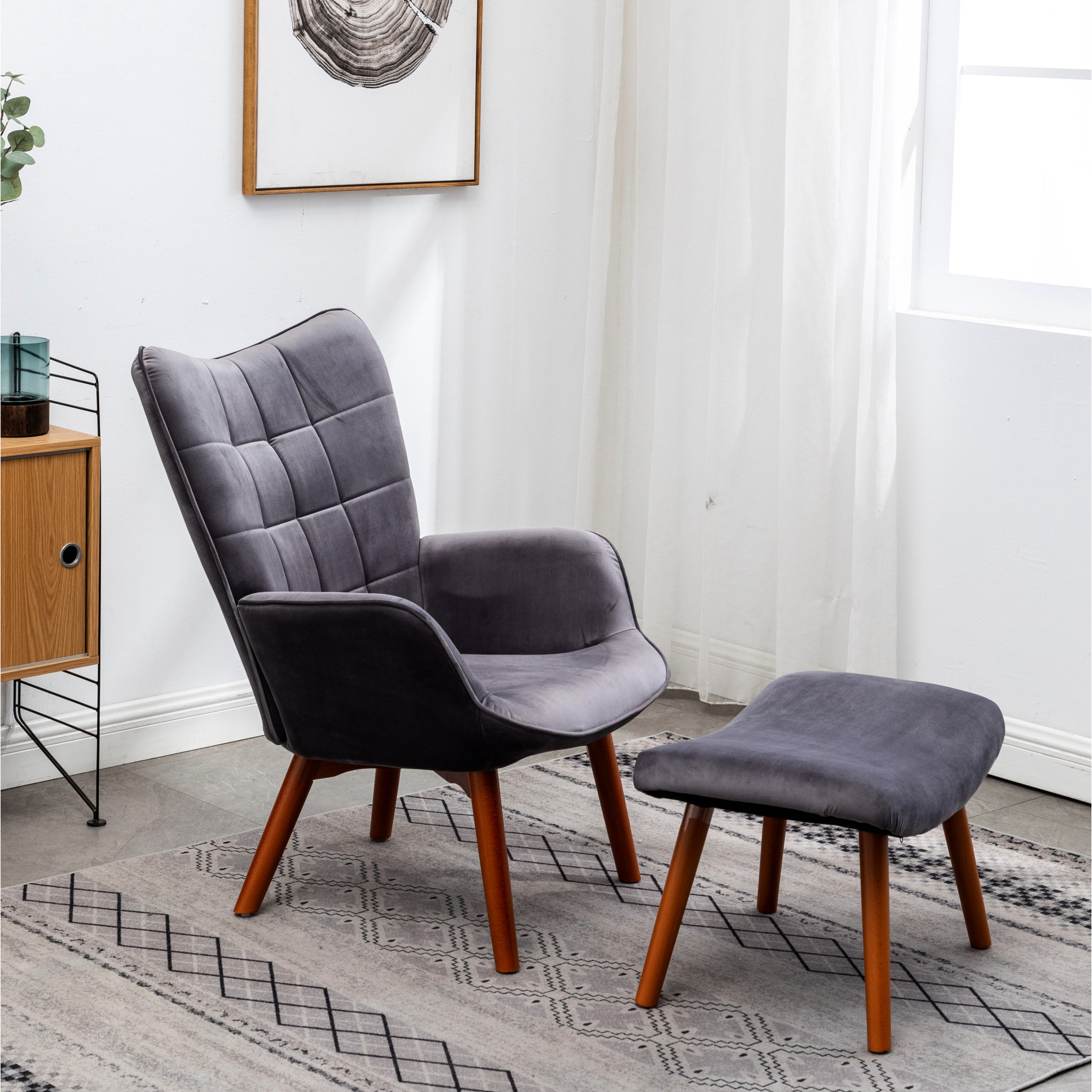 Everly Quinn Silky Velvet Chair And In Mauve - Relaxing Upholstery ...