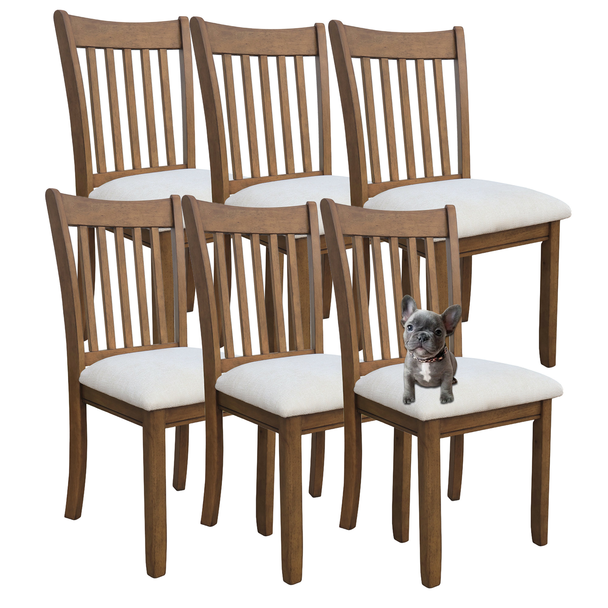 Red Barrel Studio® Wooden Solid Wood Dining Chairs (Set of 6) | Wayfair