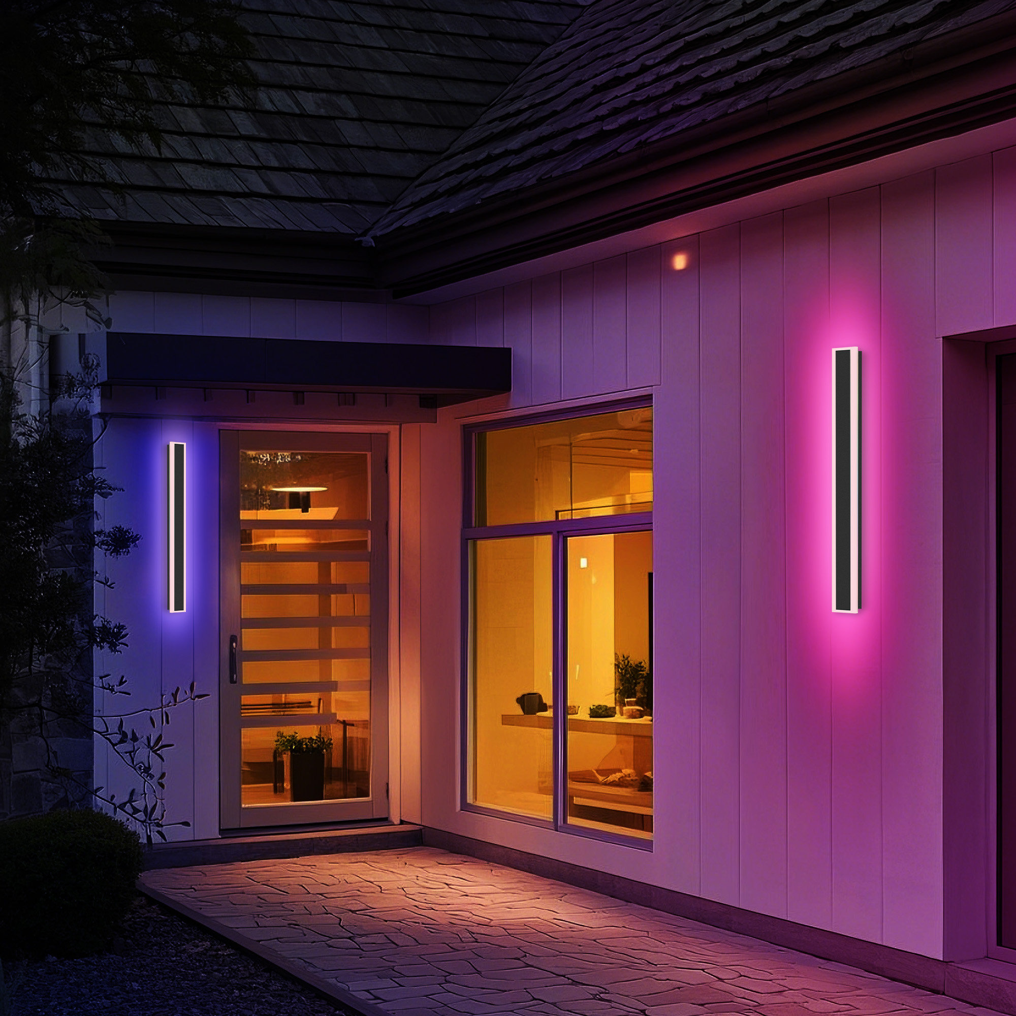 Ivy Bronx IP65 RGB Linear Outdoor LED Wall Lights | Wayfair