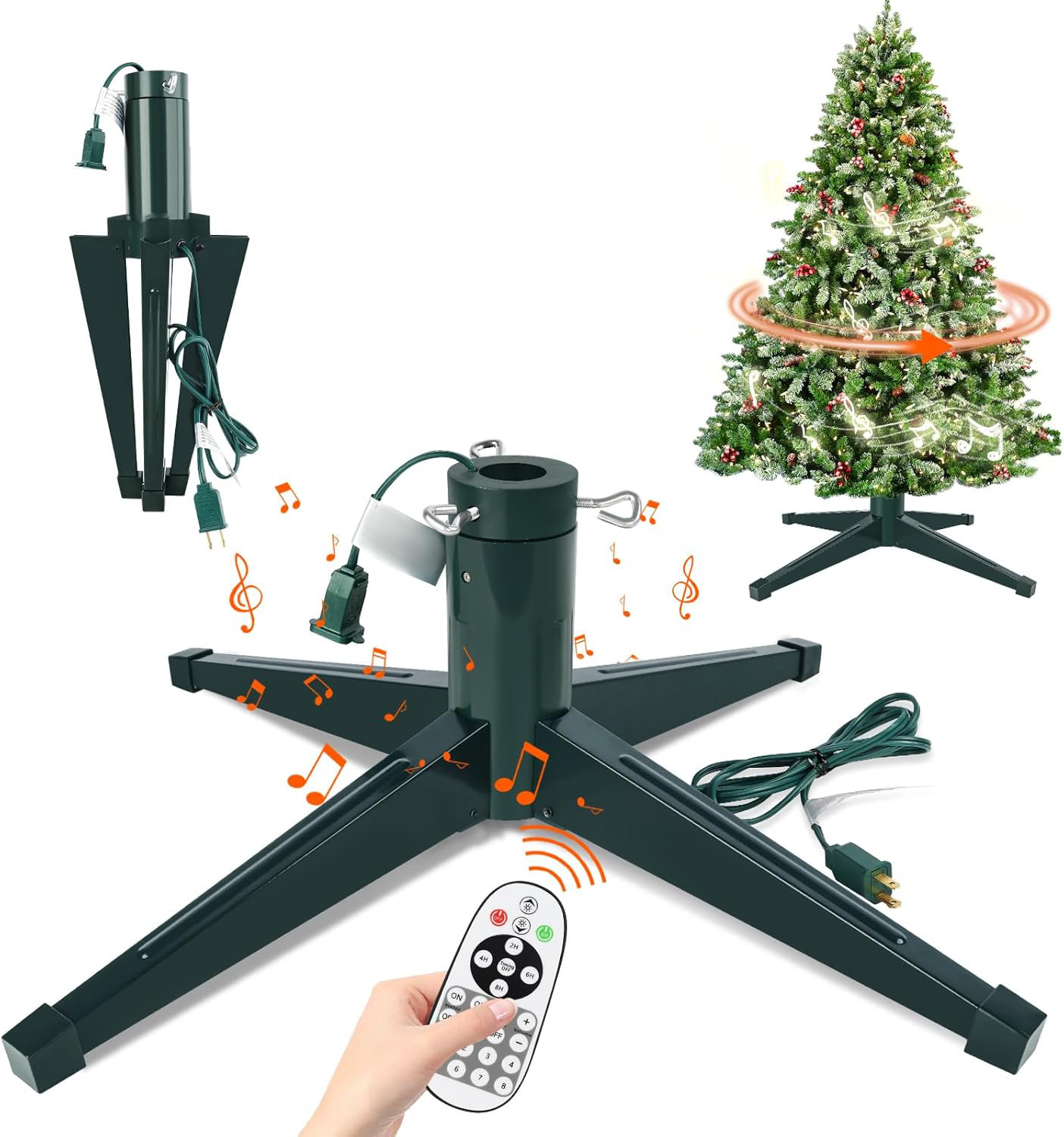 BLASIVE Rotating Christmas Tree Stand Adjustable Tree Stand With Remote ...