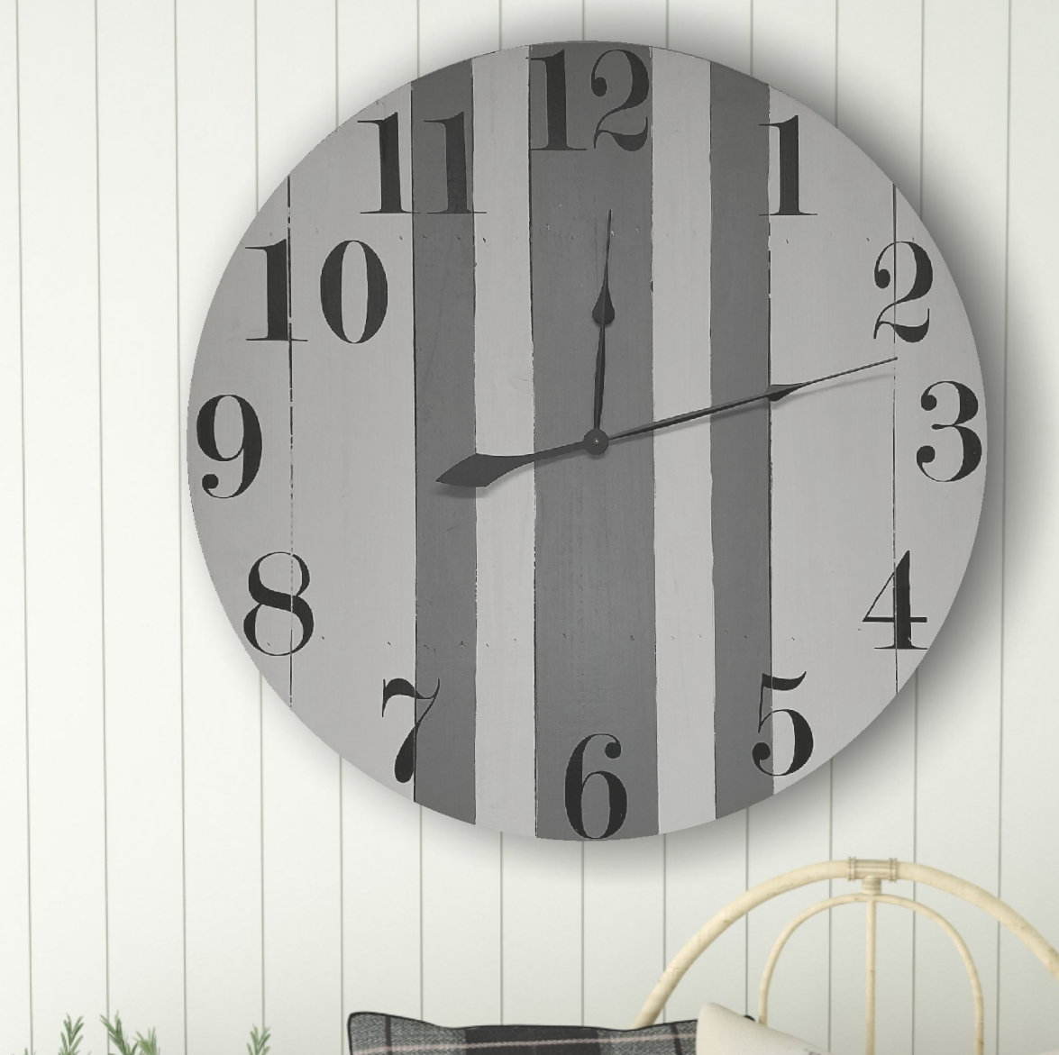Gracie Oaks Oversized Aspinwall Farmhouse Wall Clock | Wayfair