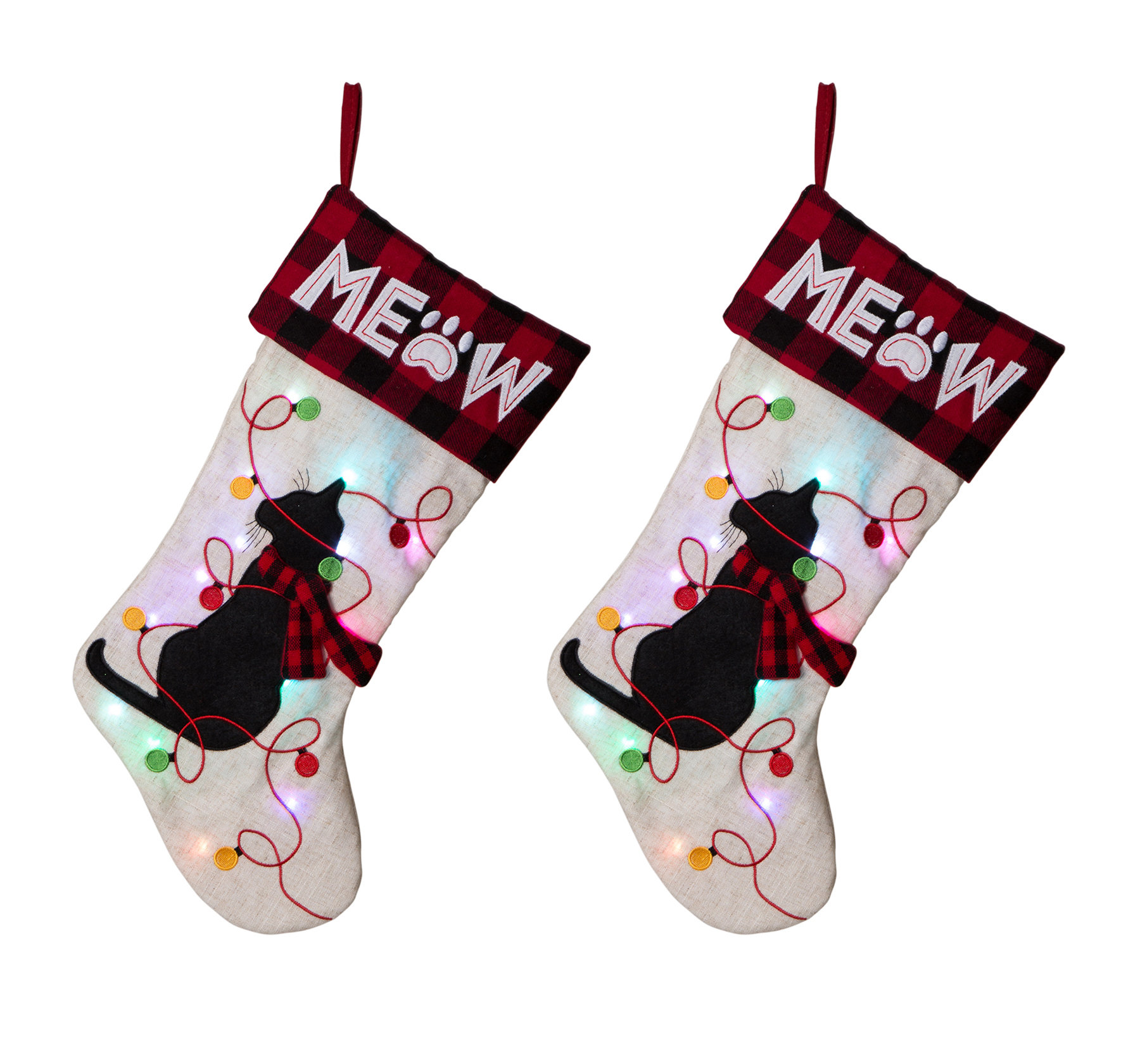 The Holiday Aisle® Led Embroidered Stocking | Wayfair
