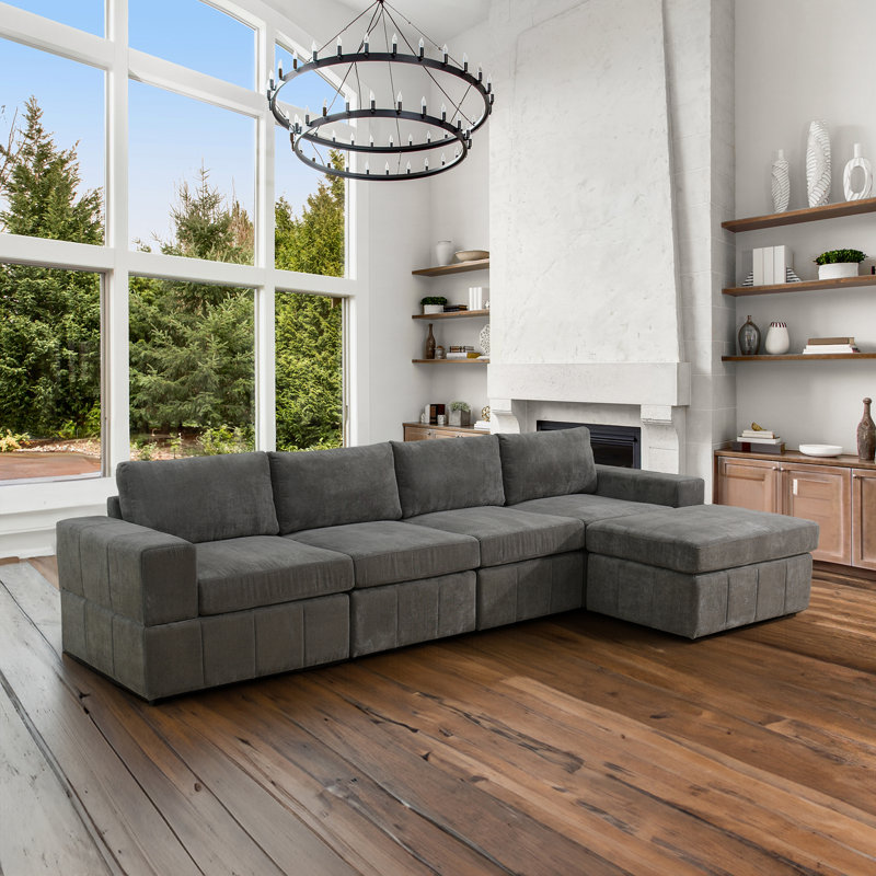 Wade Logan® Bennard 5 - Piece Upholstered Sofa & Chaise | Wayfair