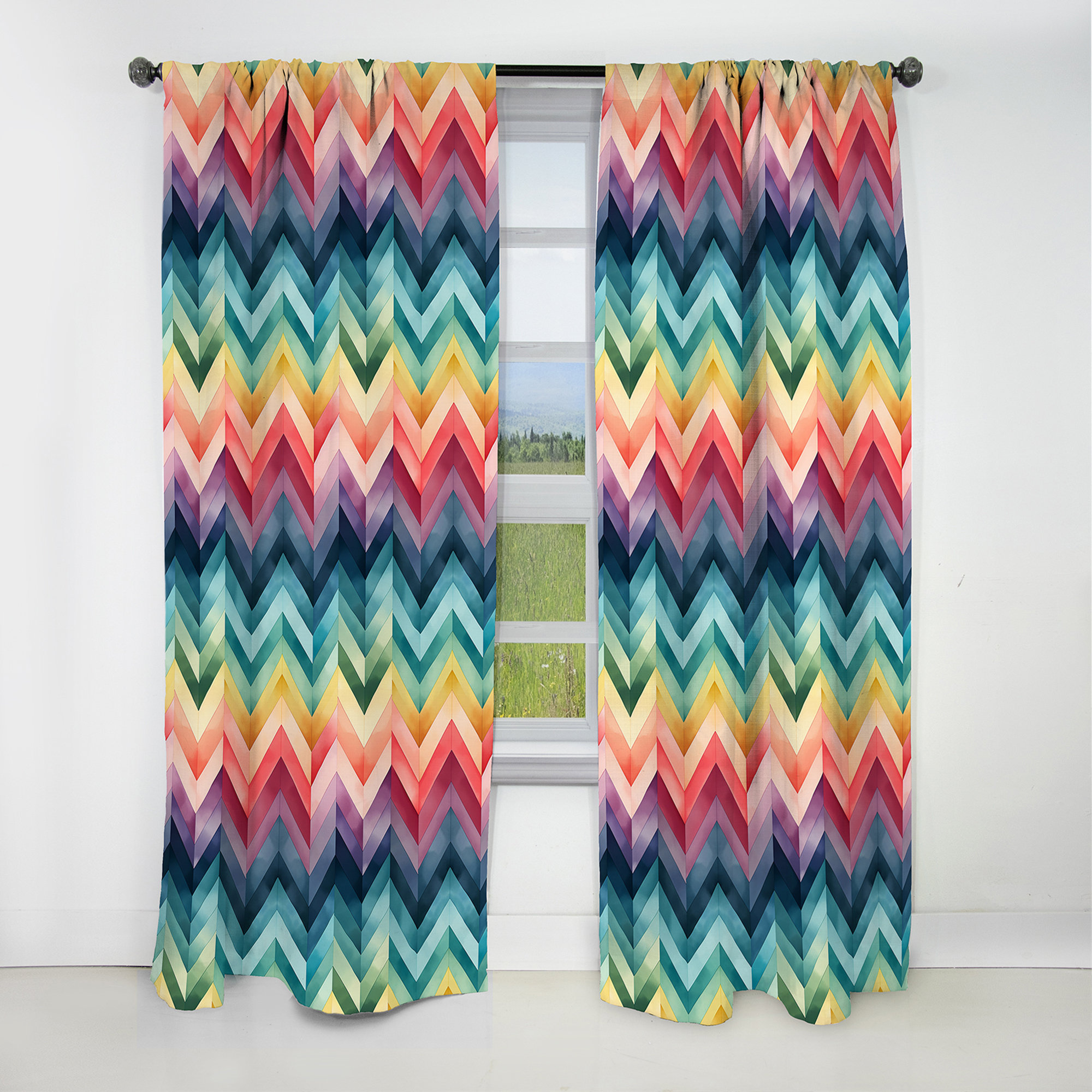 Design Art Watercolor Caprice Multicolor Chevron Pattern - Chevron ...