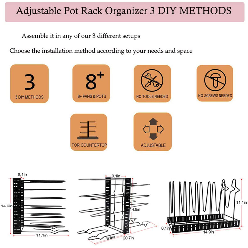 Prep & Savour Freestanding Pot Rack & Reviews | Wayfair