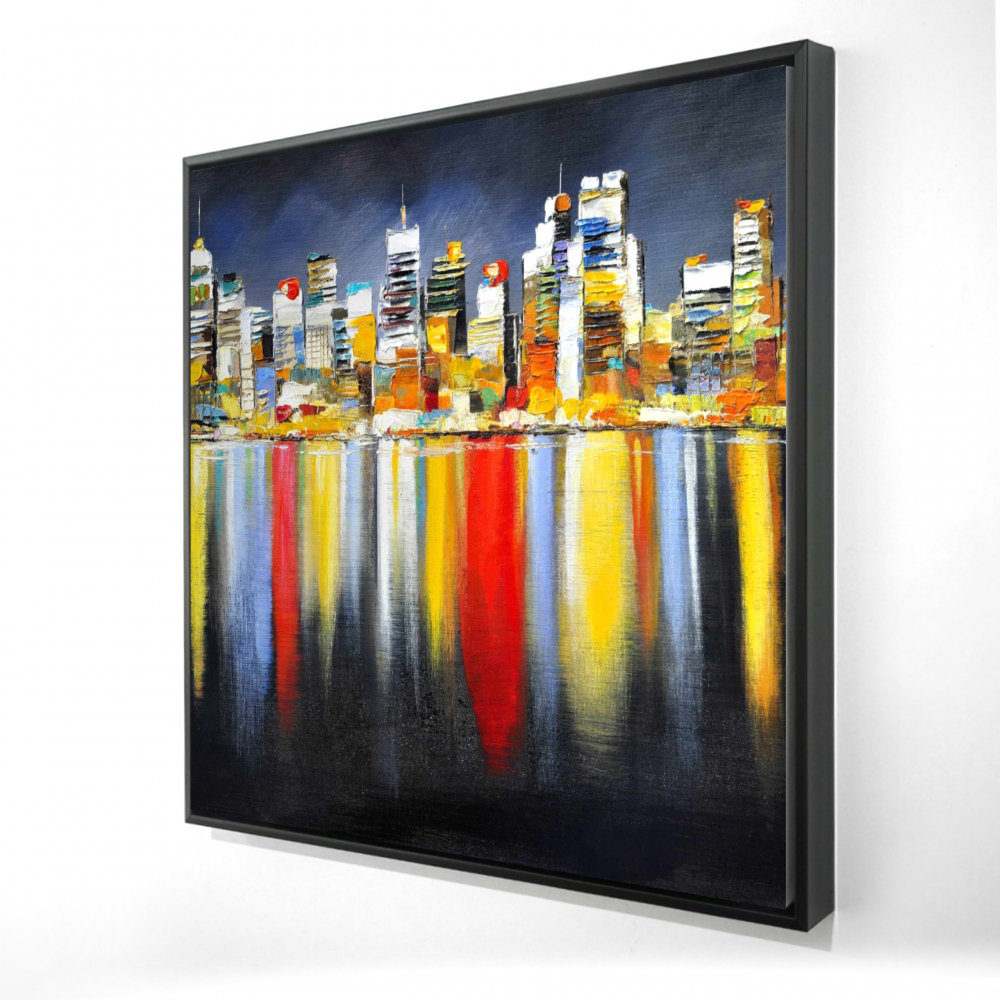 Ivy Bronx " Colorful Reflection Of A Cityscape By Night " | Wayfair