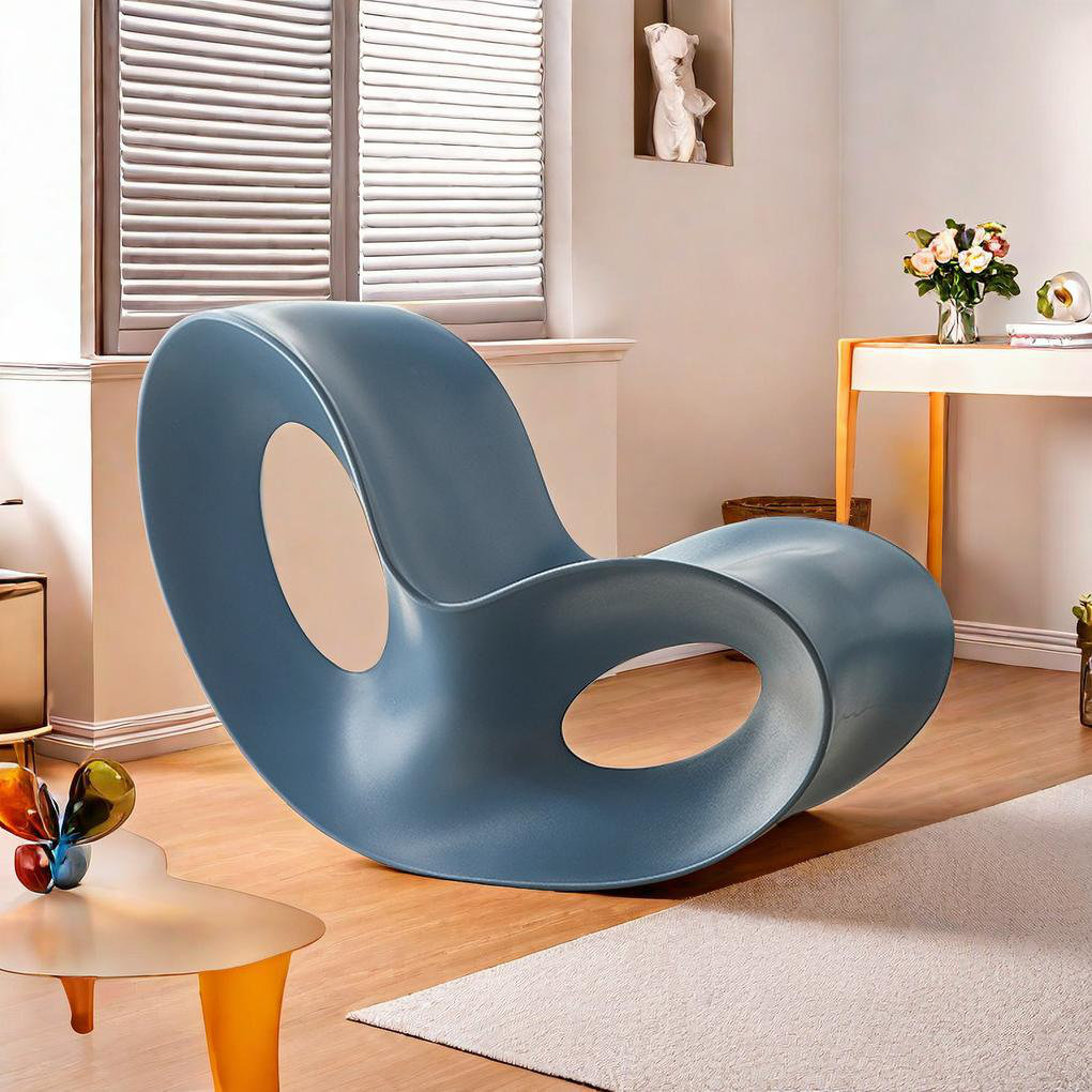 Axis Living Solid Color Shaped Butterfly Rocking Chair PE Rocking Chair ...