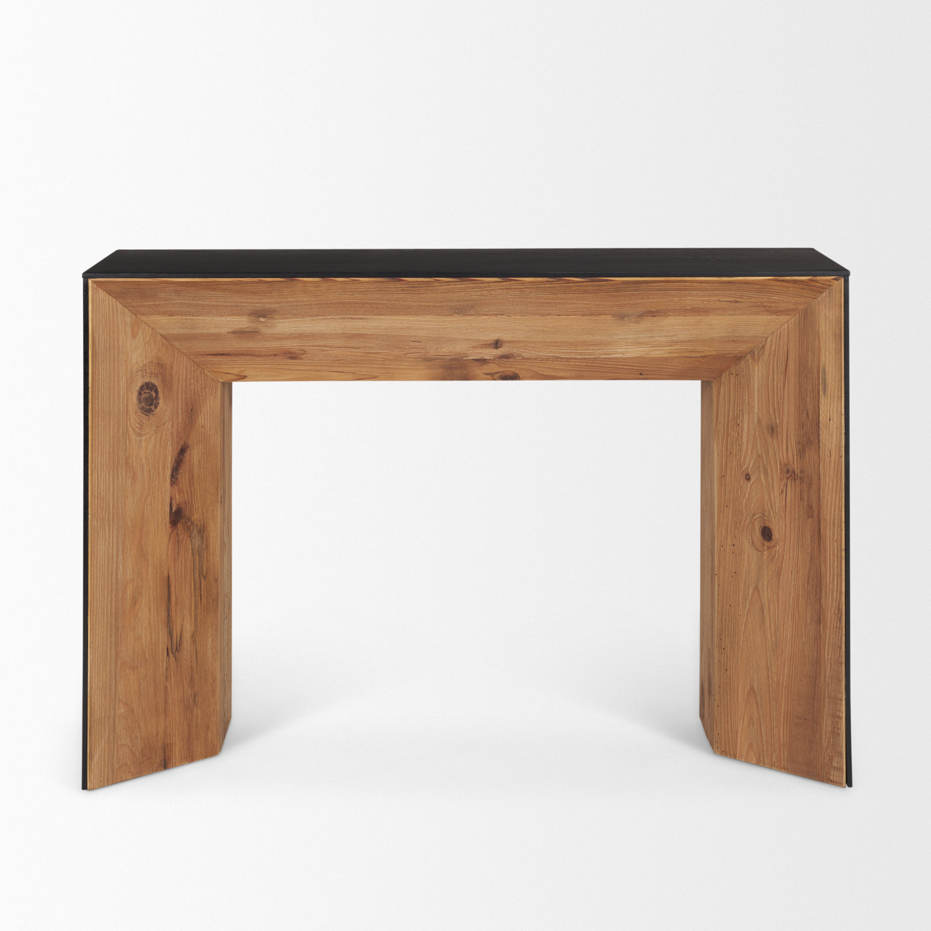 Loon Peak Kaivion Natural Wood w/ Black Oak Waterfall Console Table - Wayfair Canada