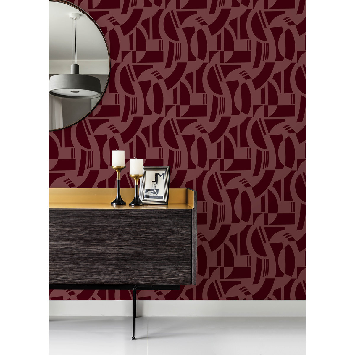 Scott Living Home Carter Geometric Flock Wallpaper & Reviews | AllModern