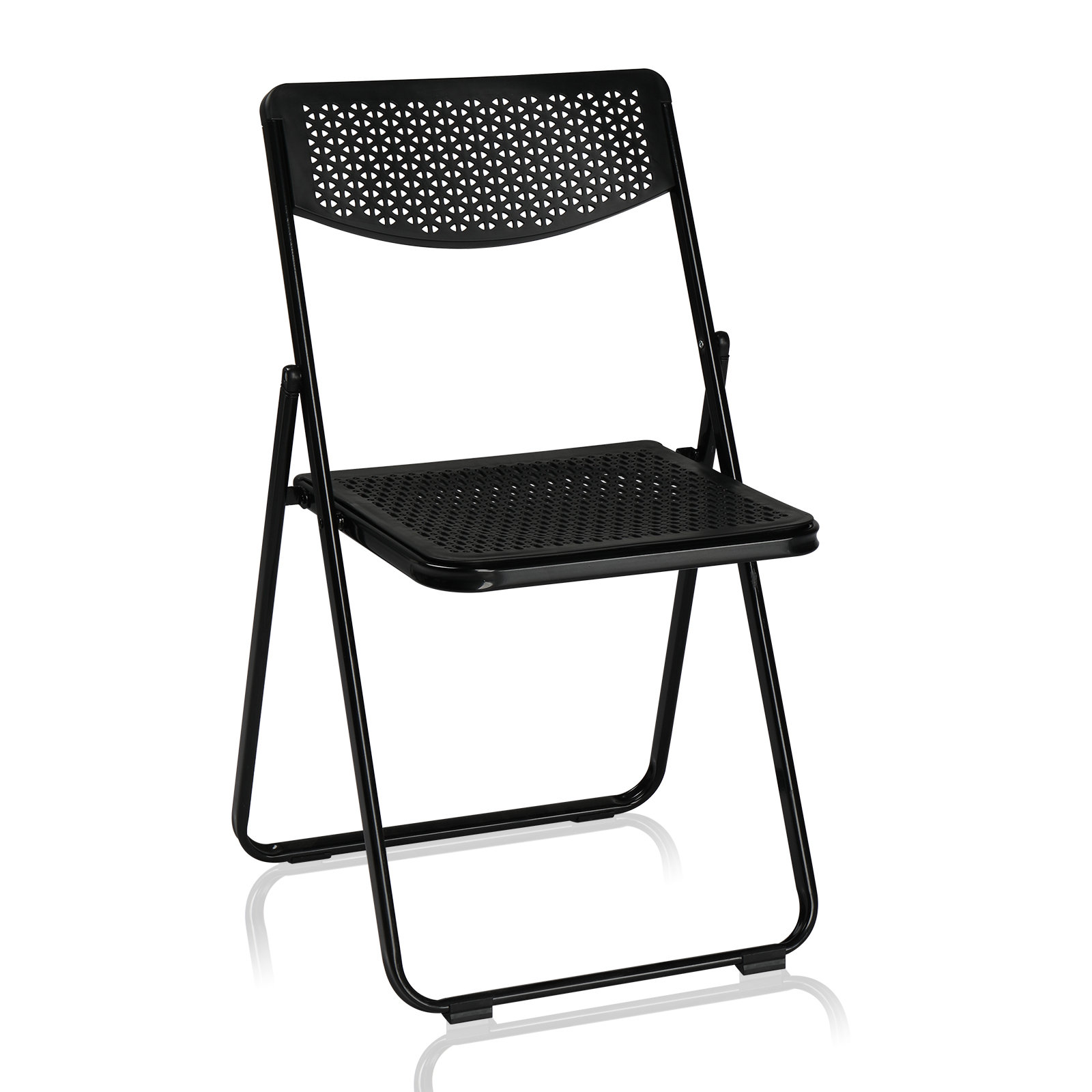 Red Barrel Studio® Openwork Pattern Plastic Folding Chairs(Set Of 4 ...