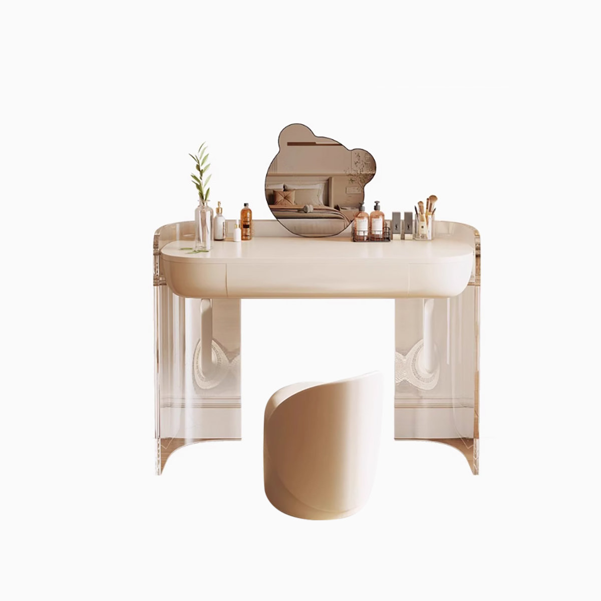Orren Ellis Cream Style High-End Makeup Table | Wayfair