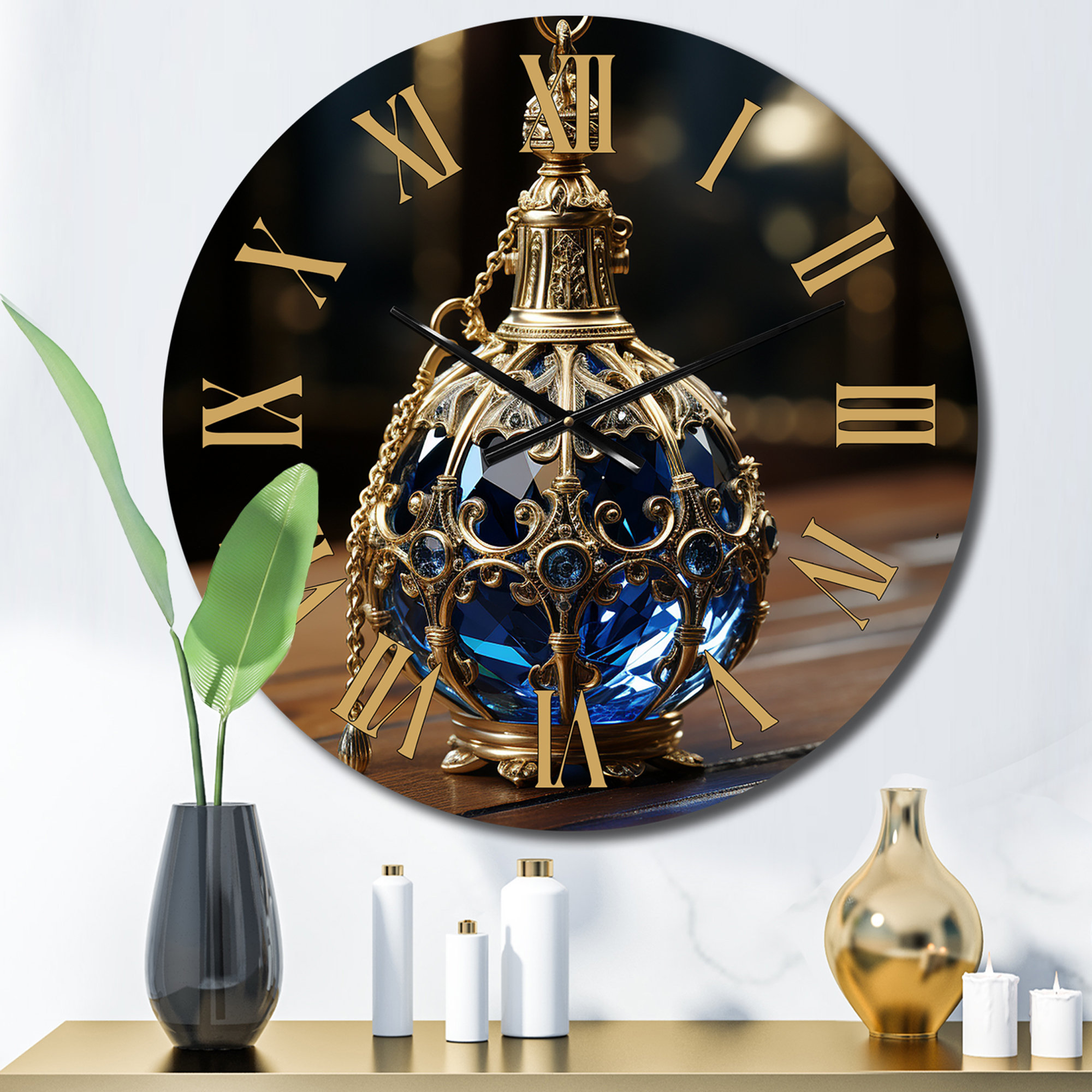 Design Art Retro Perfume Bottle Exquisite Design Wall Clock | Wayfair