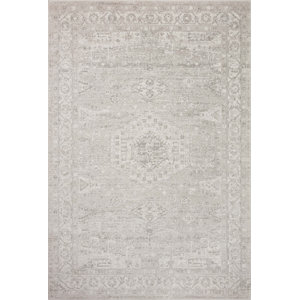 One Allium Way® Performance Silver/Ivory Rug | Wayfair