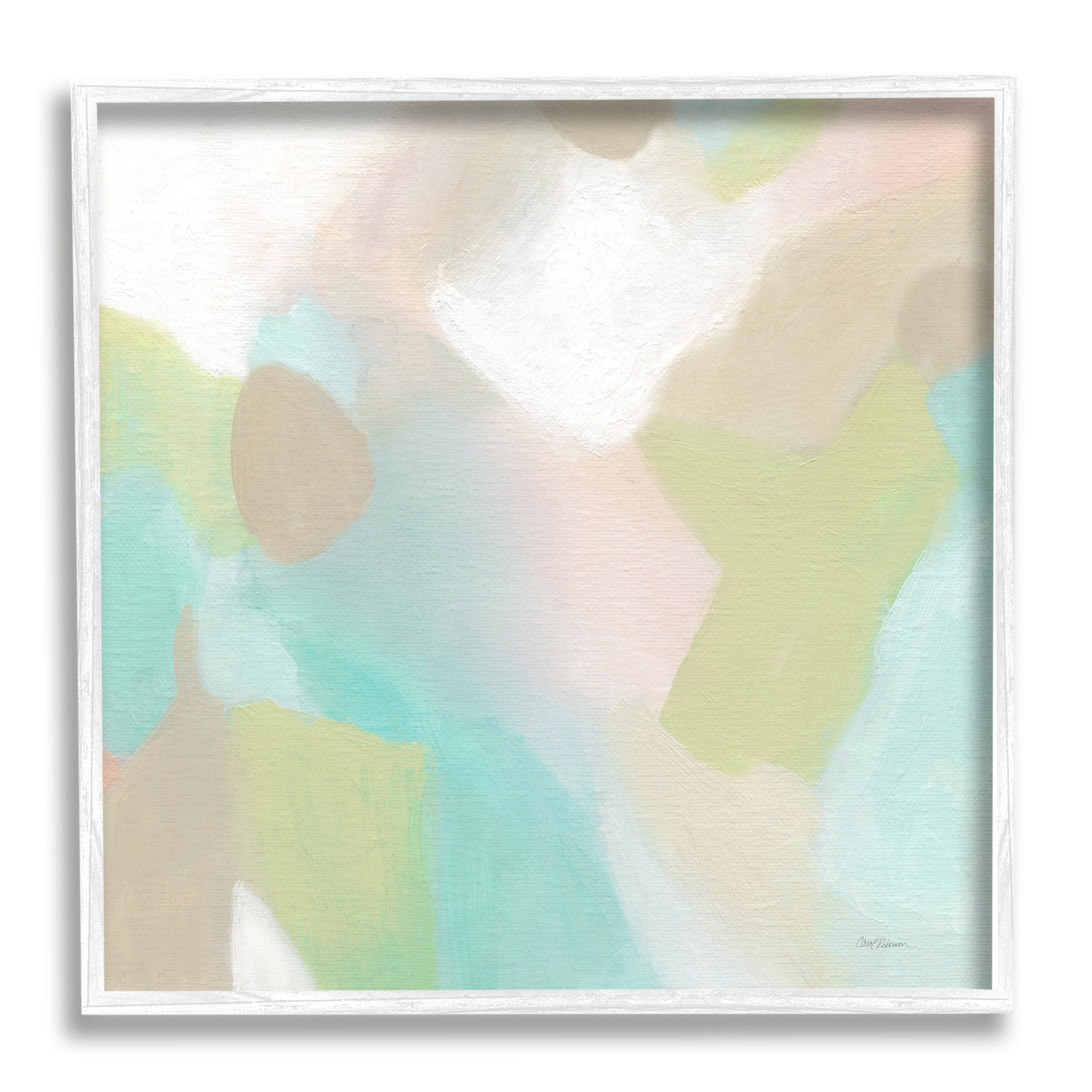 Stupell Industries Modern Fluid Pastel Shapes Soft Green Accent Giclee ...