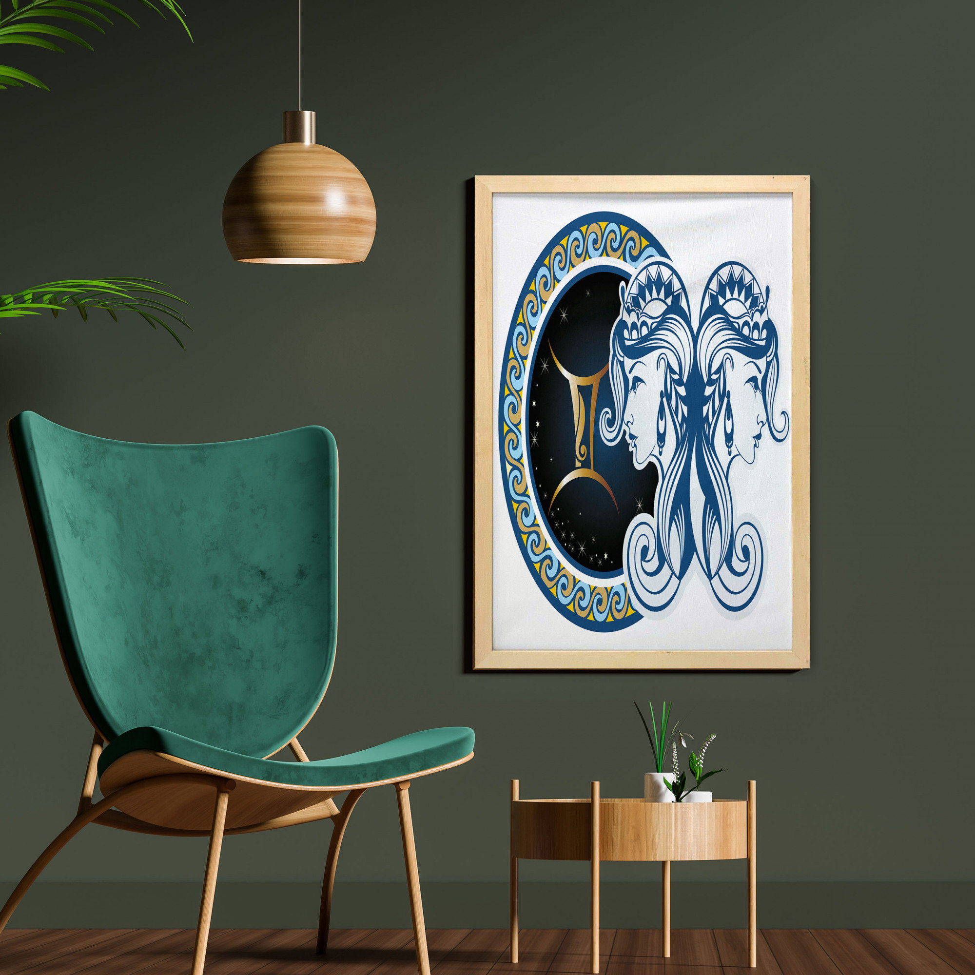 East Urban Home Gemini Motif Women Future Celestial Information Cosmos ...