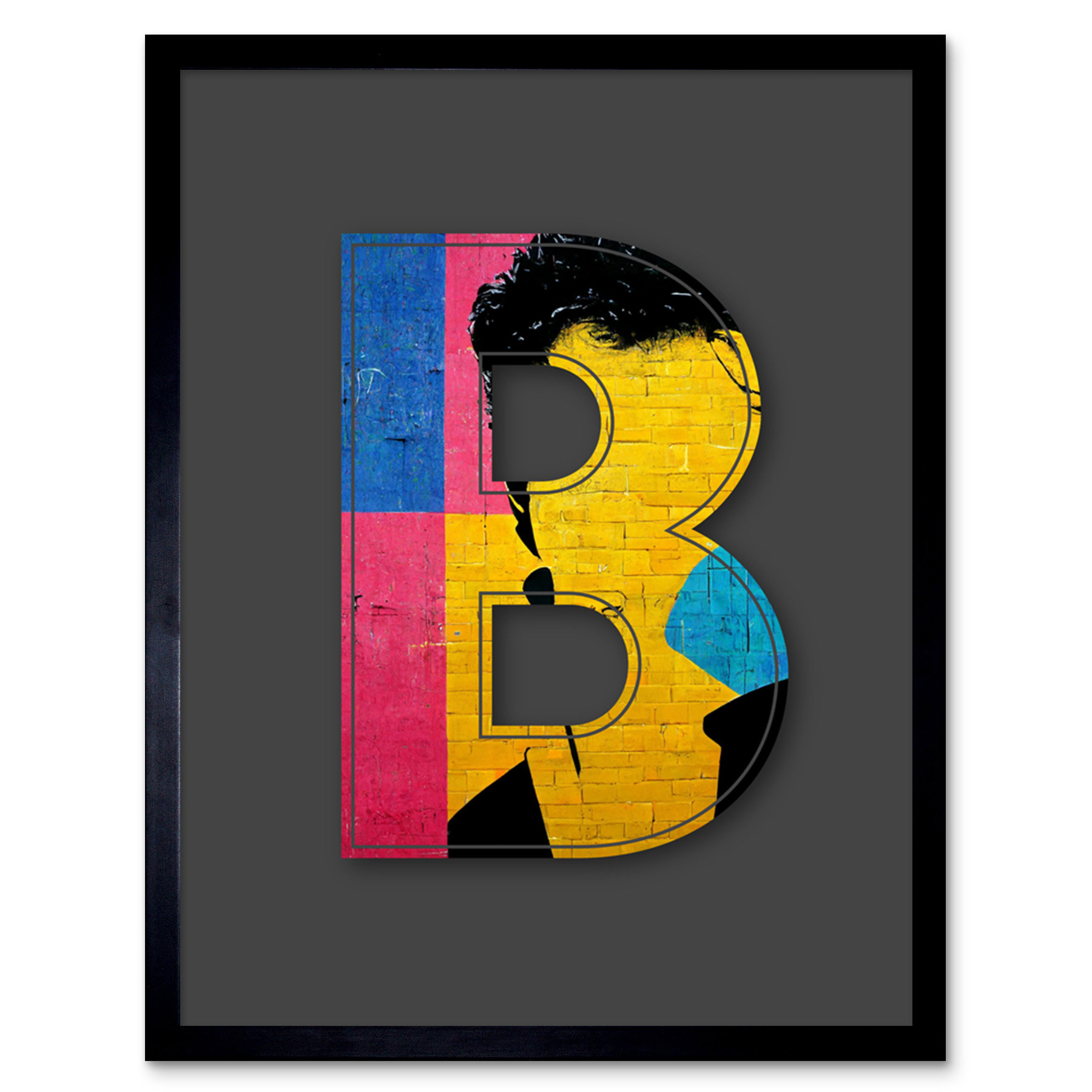 Wee Blue Coo Letter B Bright Abstract Face Decorative Graffiti ...