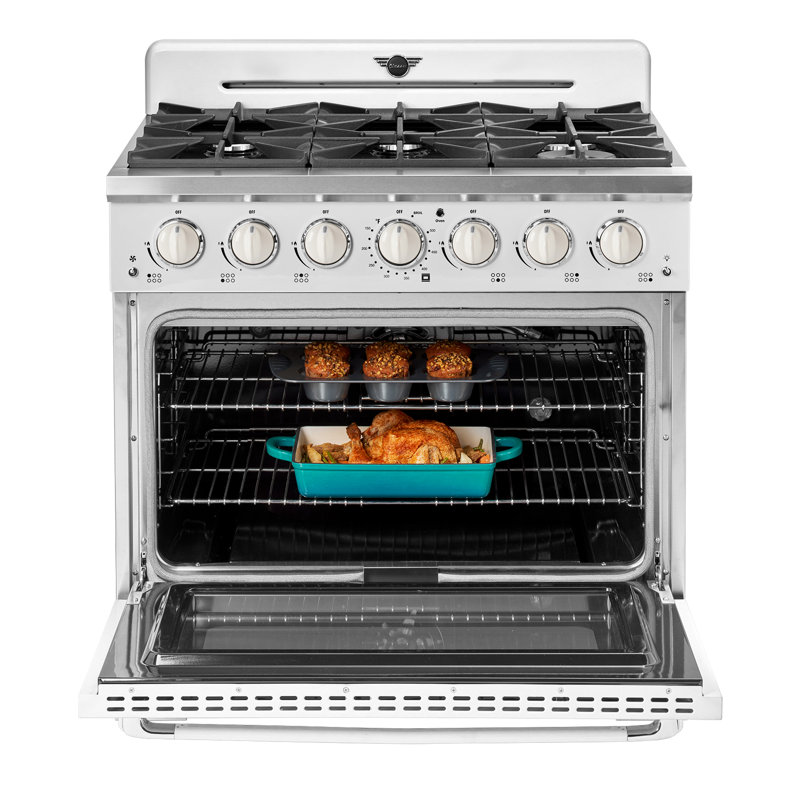 Unique Classic Retro 36" 6-Burner 5.2 cu. ft. Freestanding Gas Range ...