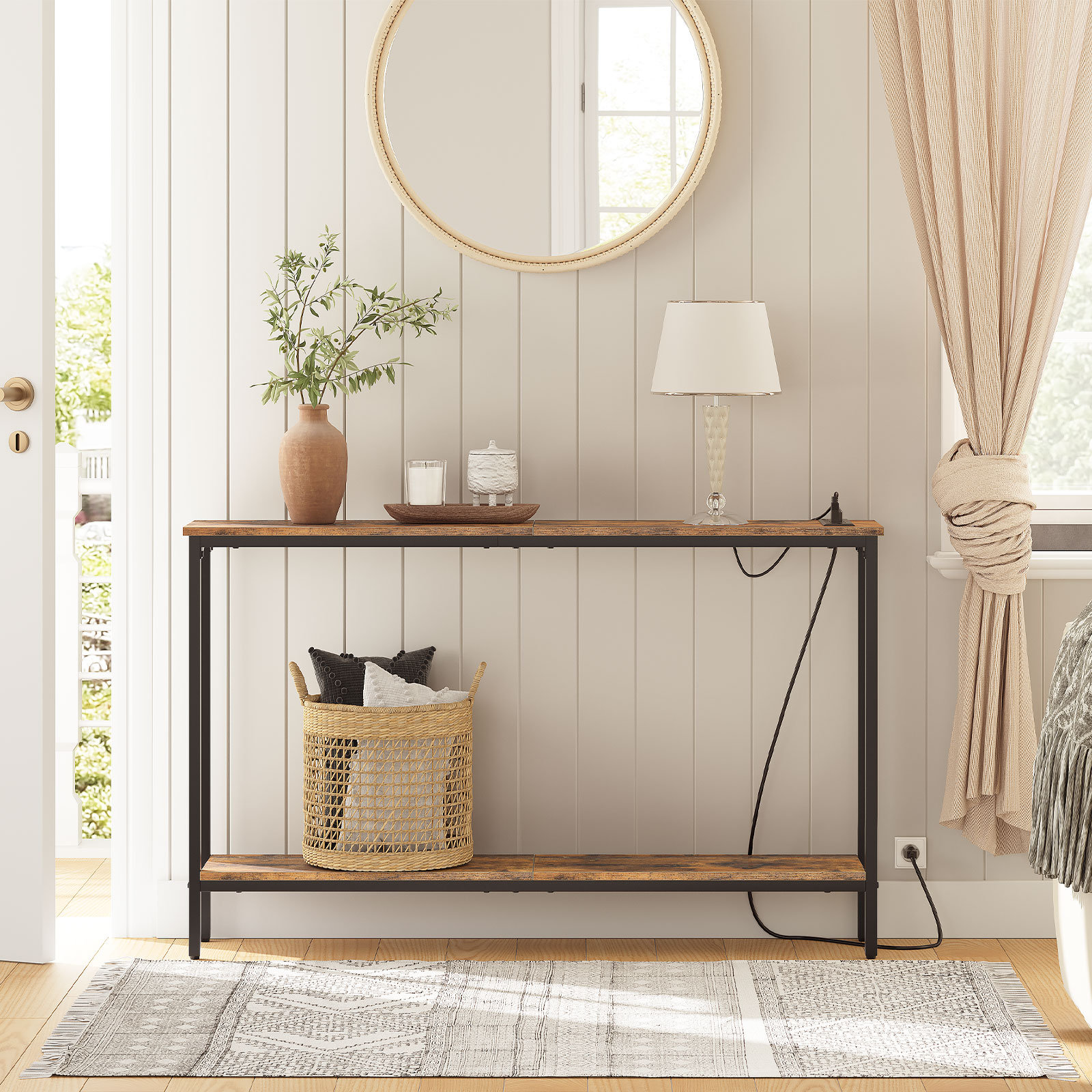 17 Stories Rivalee 47.2" Console Table with Power Outlets & Reviews ...