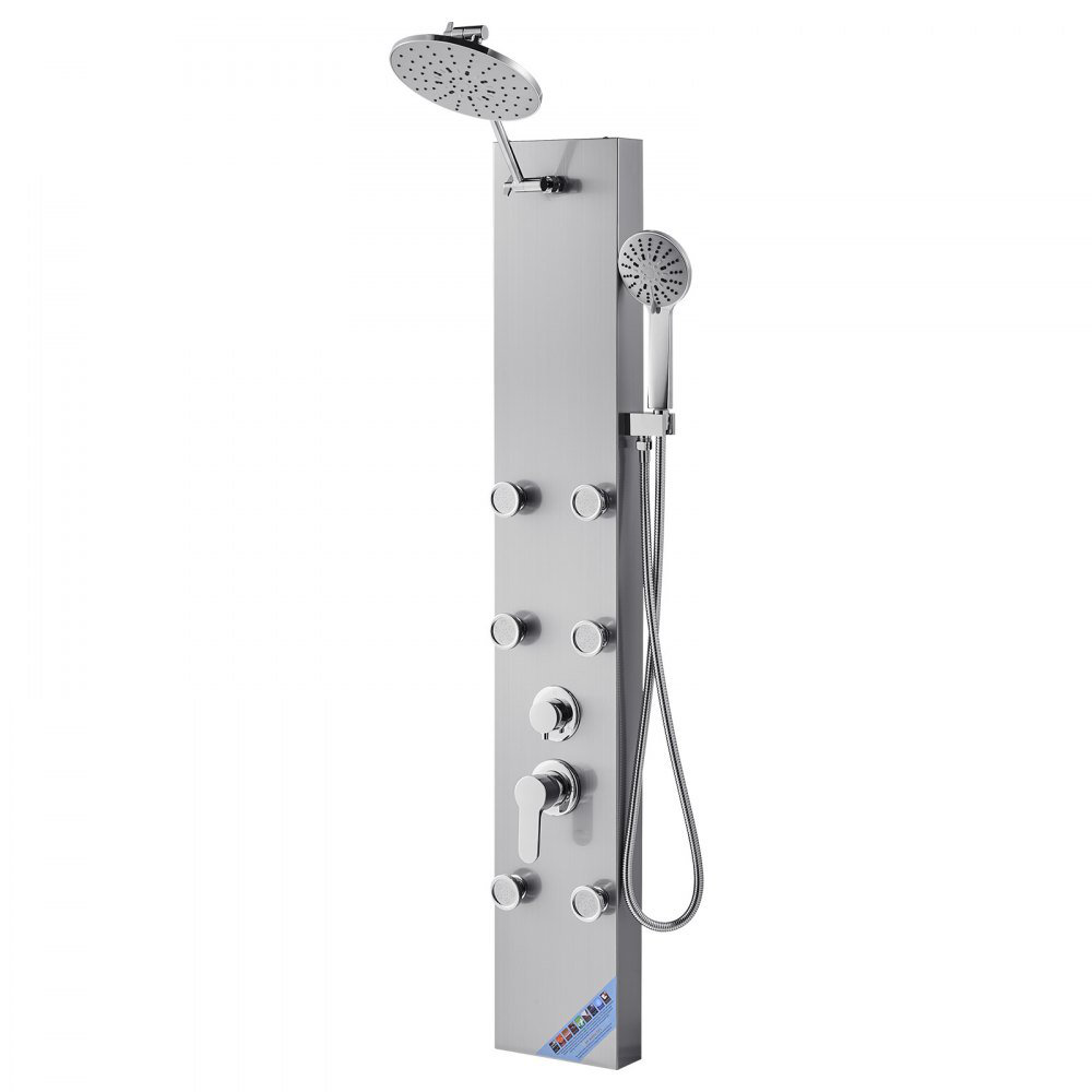 VEVOR Shower Panel Tower System Stainless Steel Column Rainfall Head ...