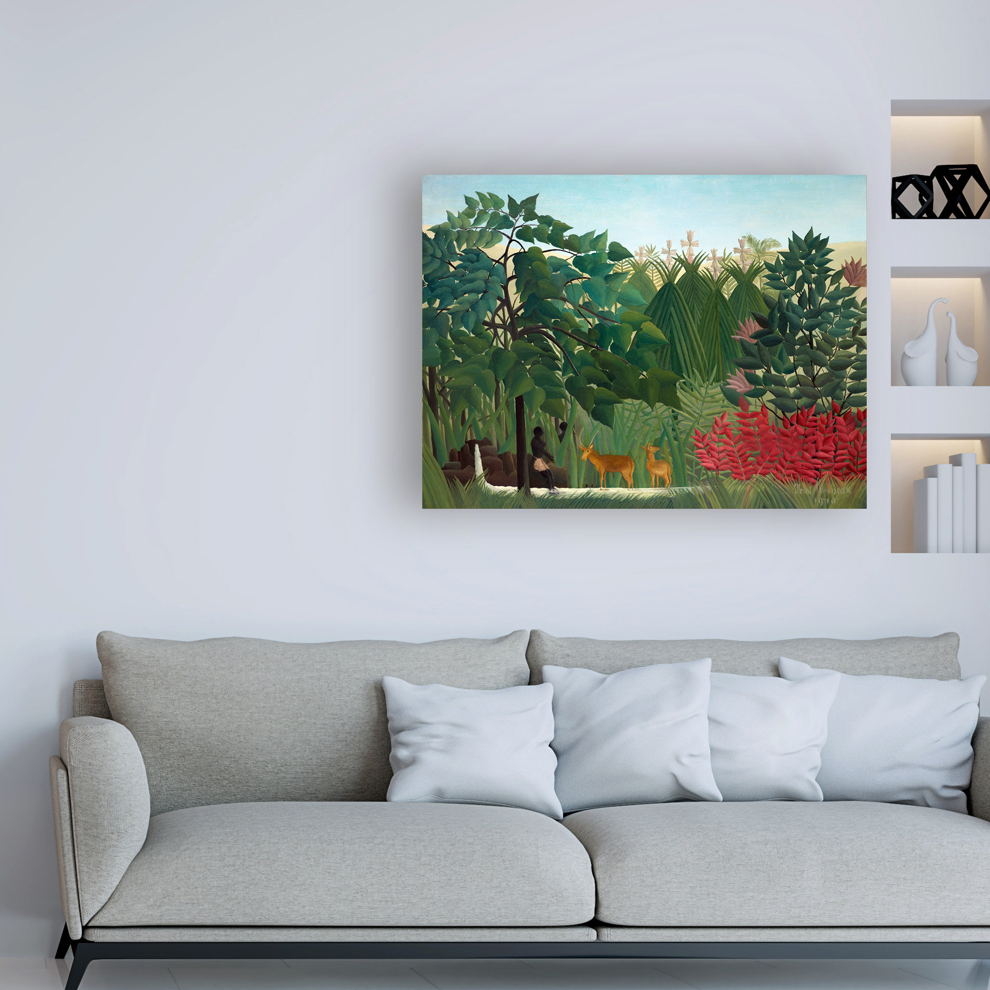 Vault W Artwork 'The Waterfall' by Henri Rousseau - Wrapped Canvas ...