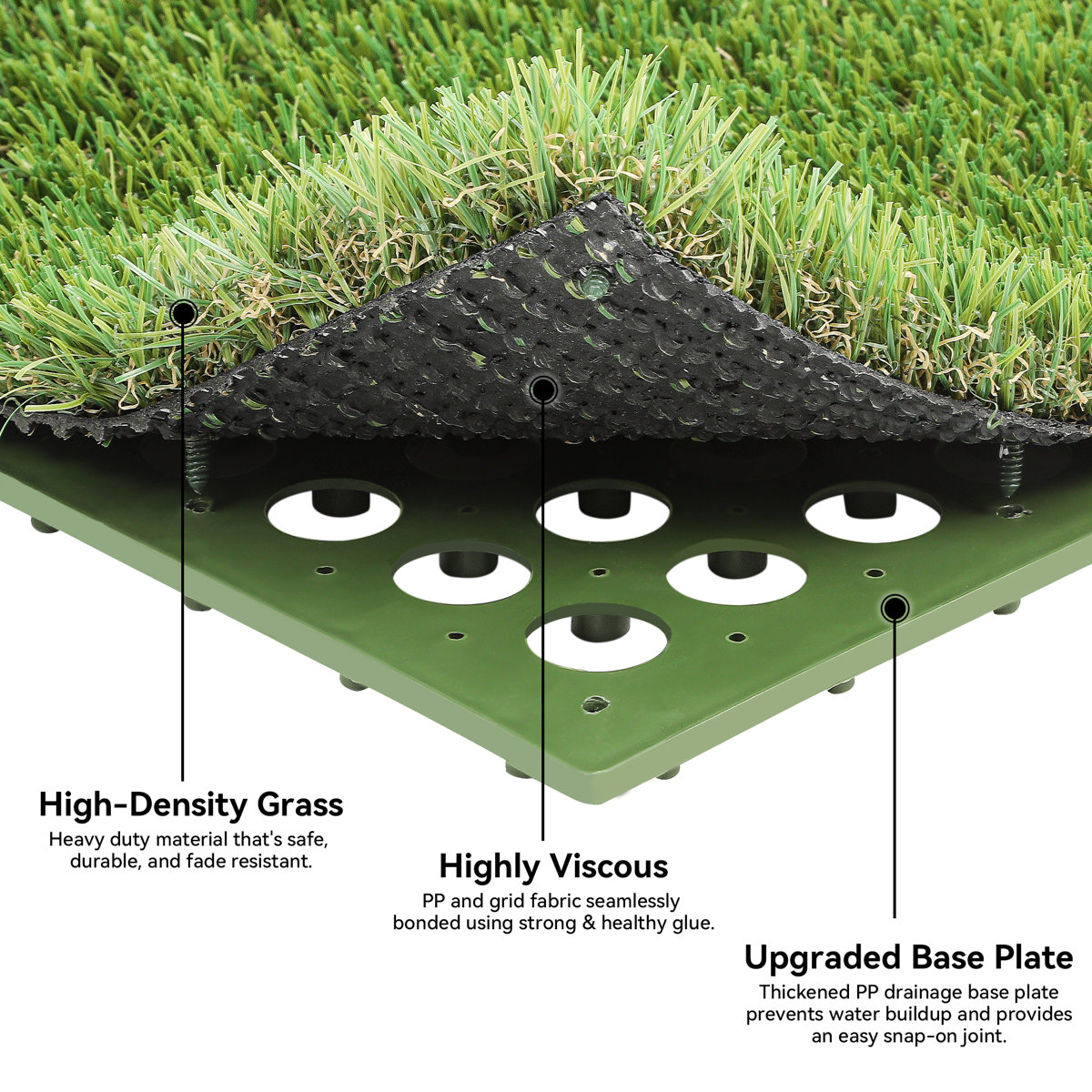 Edrosie Inc 12" x 12" Artificial Grass Turf Panels | Wayfair