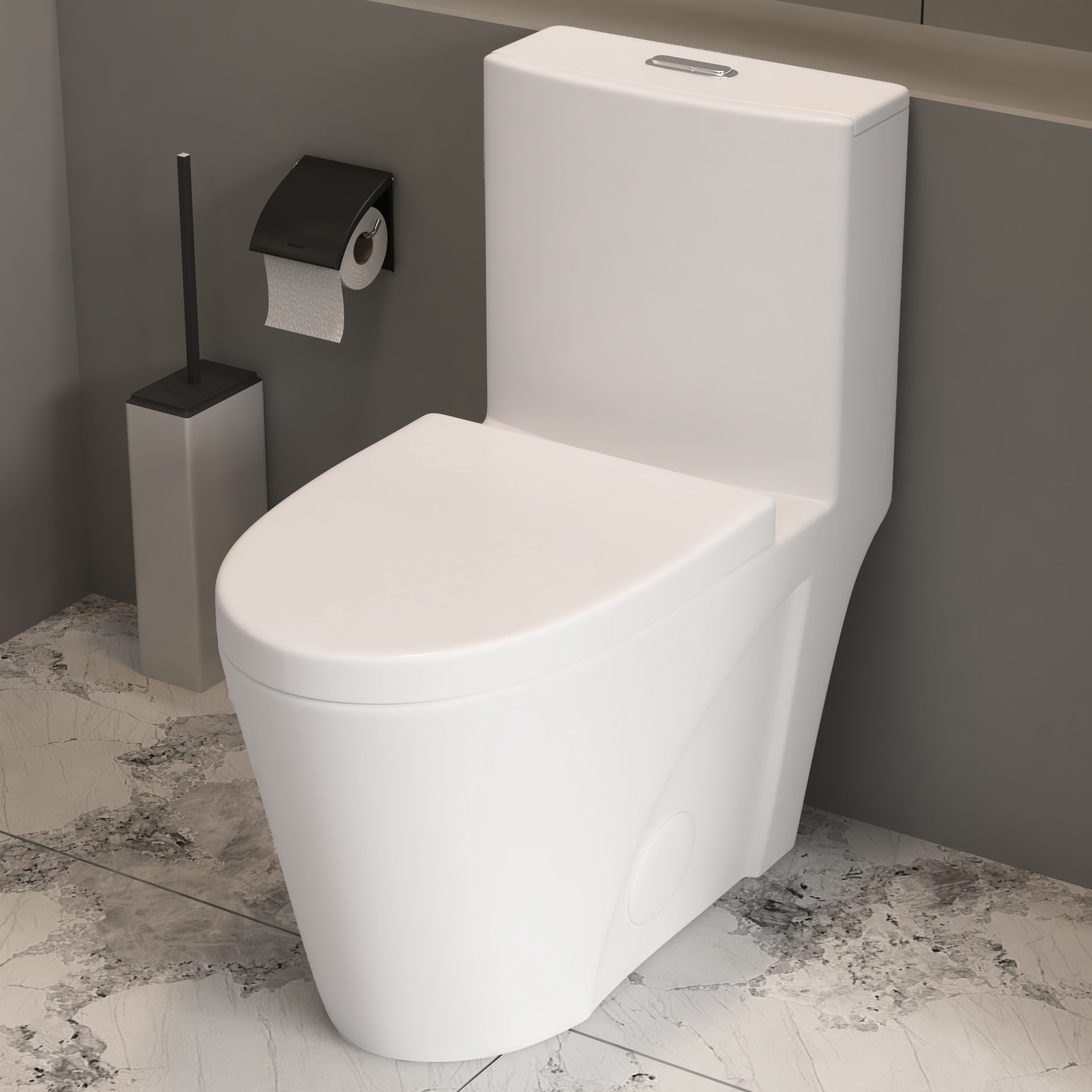 KDK HOME Elongated Toilet Dual-Flush Siphonic One-piece Toilet Comfort ...