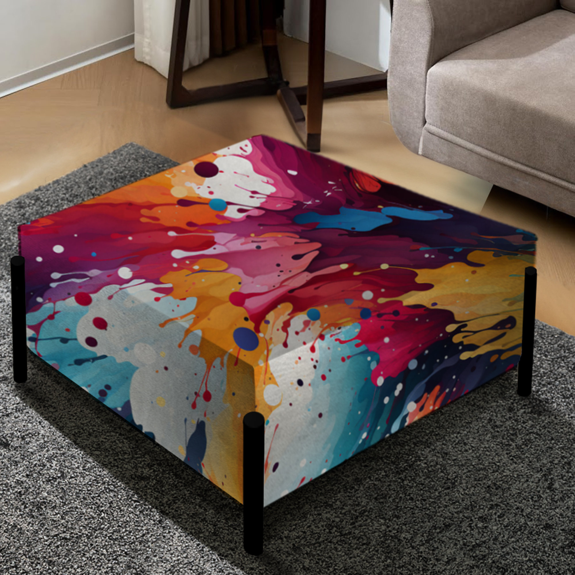 Design Art Multicolor Paint Splatter Swirl Harmony - Abstract Large ...