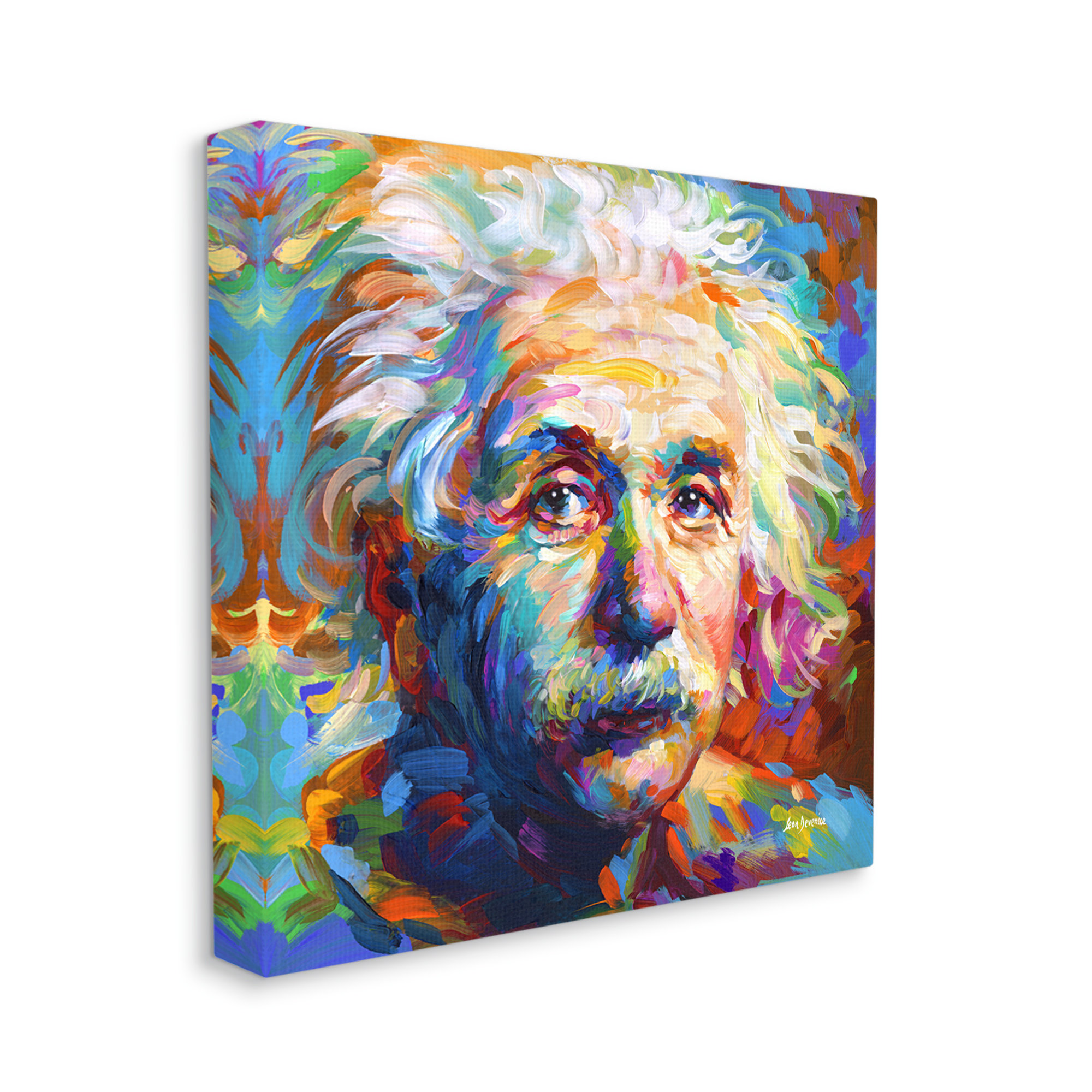 Stupell Industries Abstract Albert Einstein Portrait On Canvas by Leon ...