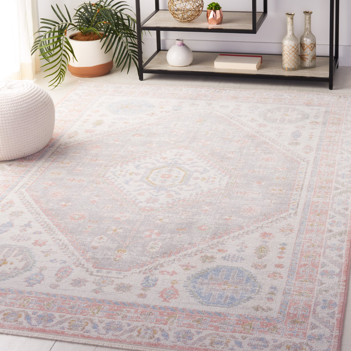 Langley Street® Beecher Bayside 118 Area Rug In Ivory / Blue Pink ...